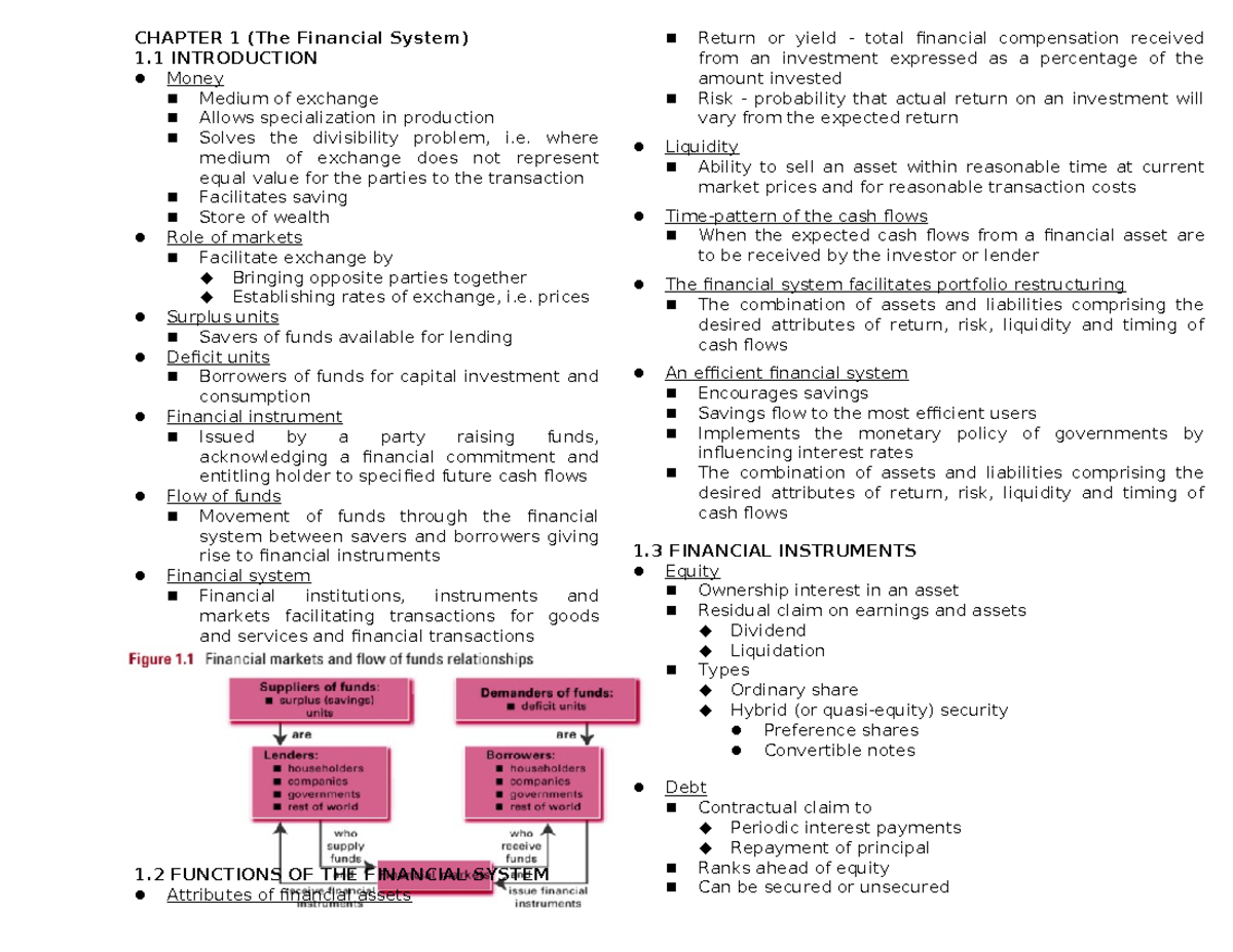 ACC103 PPT (Word ver) - Financial System - CHAPTER 1 (The Financial ...