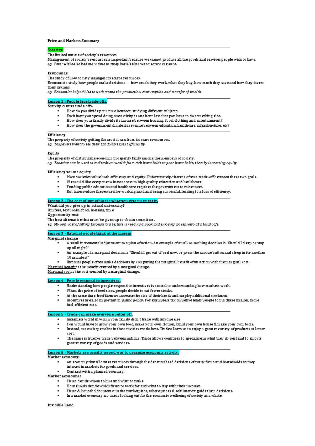 Summary - complete - Complete study notes of the lectures and exams ...