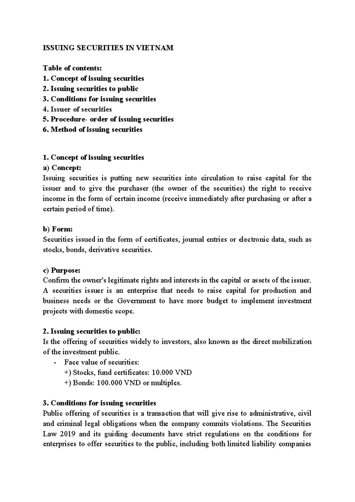 Issuing securities in VN - group 2 - ISSUING SECURITIES IN VIETNAM ...