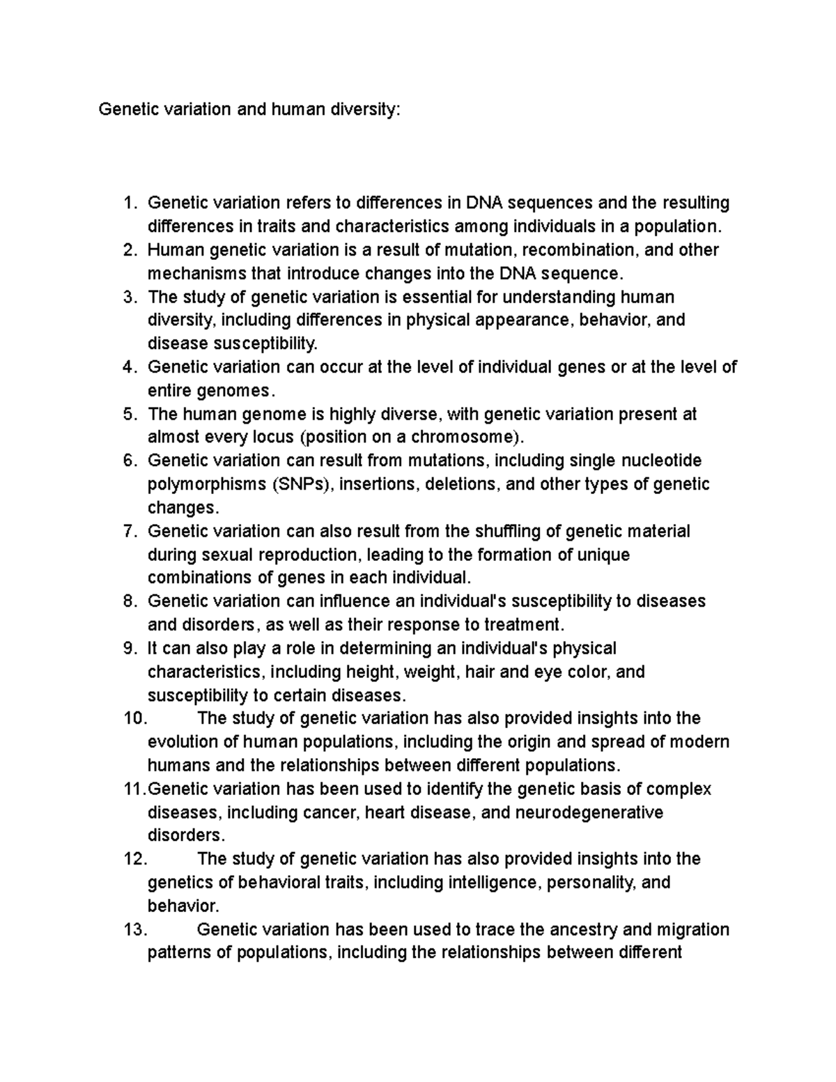 Genetic variation and human diversity - Genetic variation and human ...