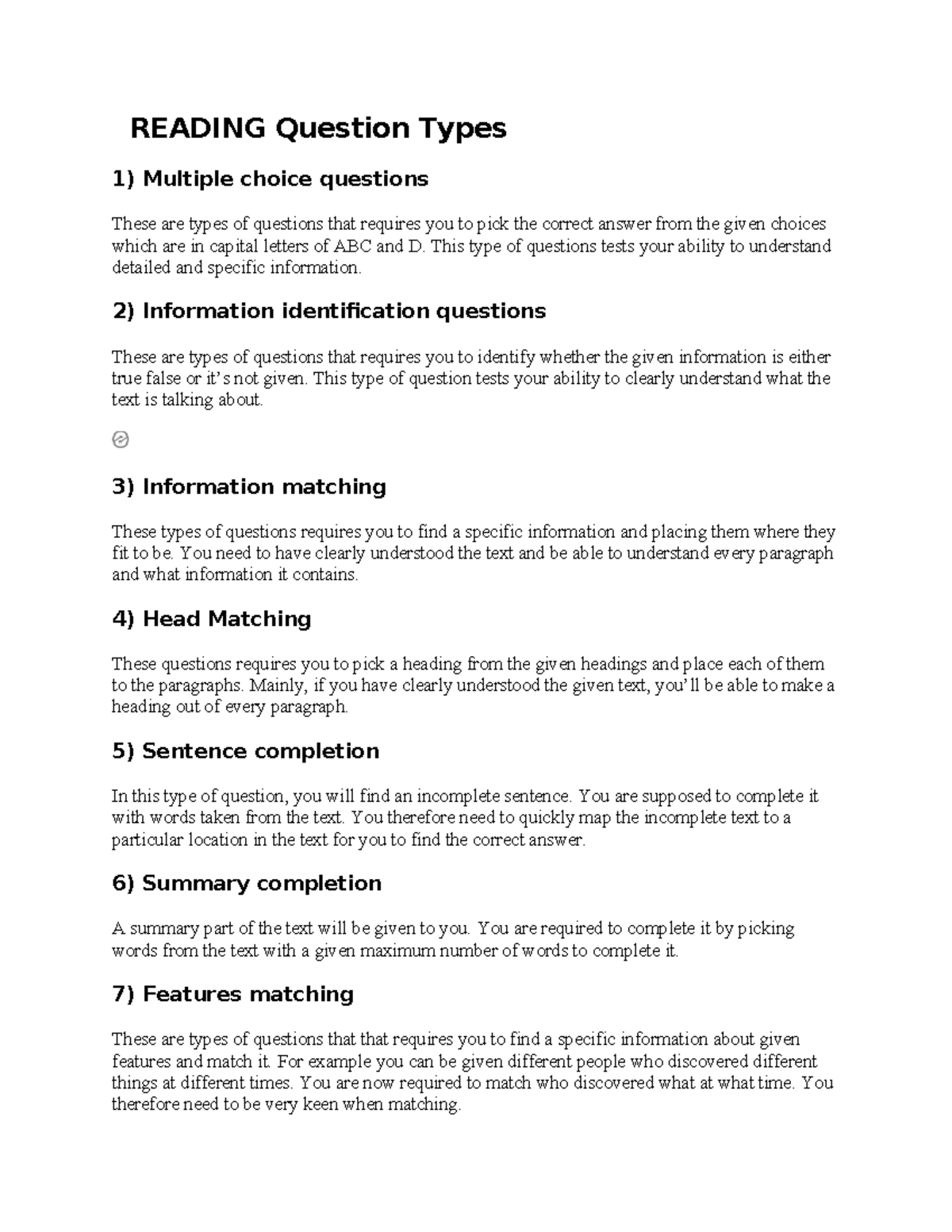 EEP- Lecture-2 - For download. - READING Question Types 1) Multiple ...