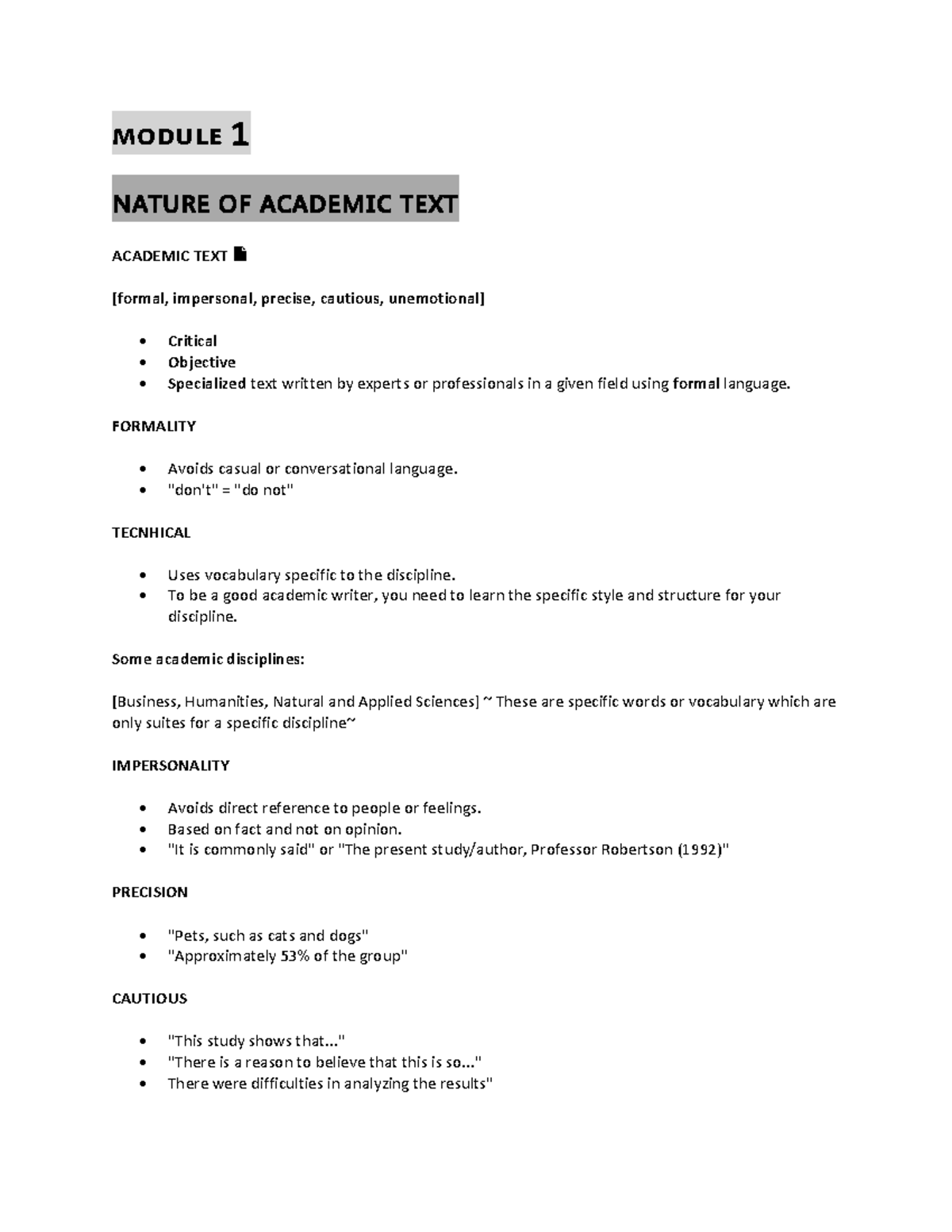 EAPP- Notes - sheesh - ᴍᴏᴅᴜʟᴇ 𝟷 🇳🇦🇹🇺🇷🇪 🇴🇫 🇦🇨🇦🇩🇪🇲🇮🇨 🇹🇪🇽🇹 ACADEMIC TEXT 📄 ...