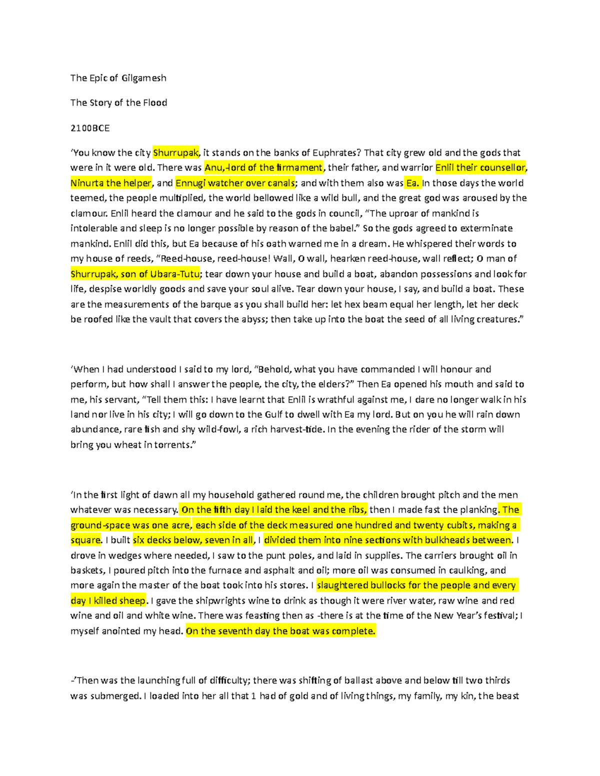 The Epic of Gil-WPS Office - The Epic of Gilgamesh The Story of the ...