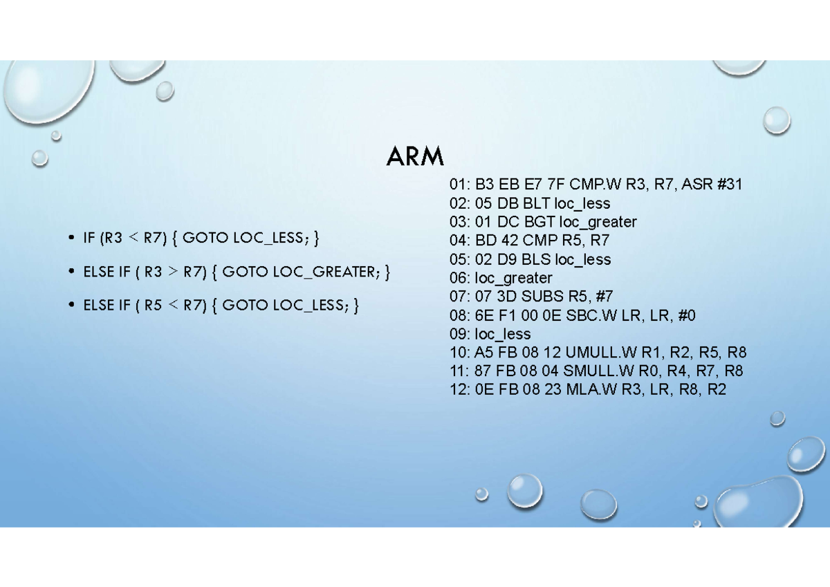 Lecture 05 - Notes - ARM IF (R3 R7) { GOTO - Studocu