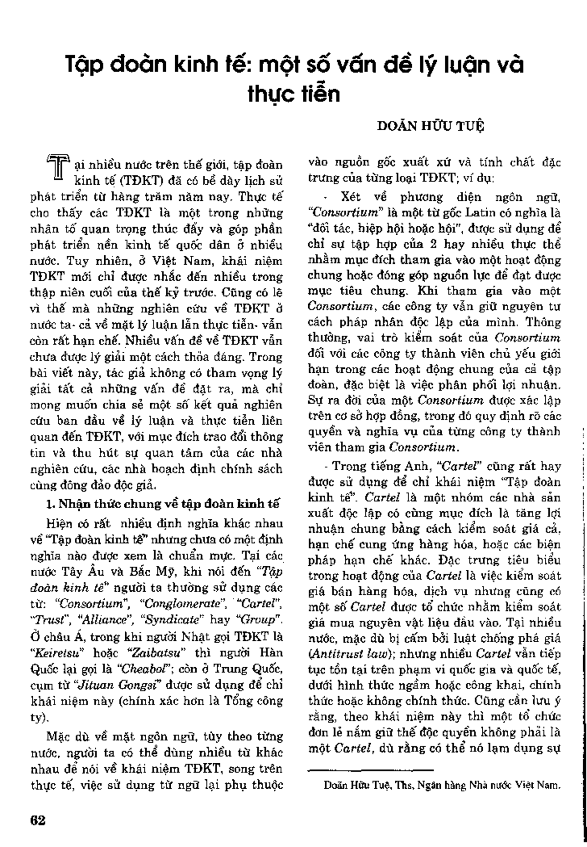 Bài đọc thêm về các mô hình tập đoàn - Tâp doàn kinh té: môt sô van de ...