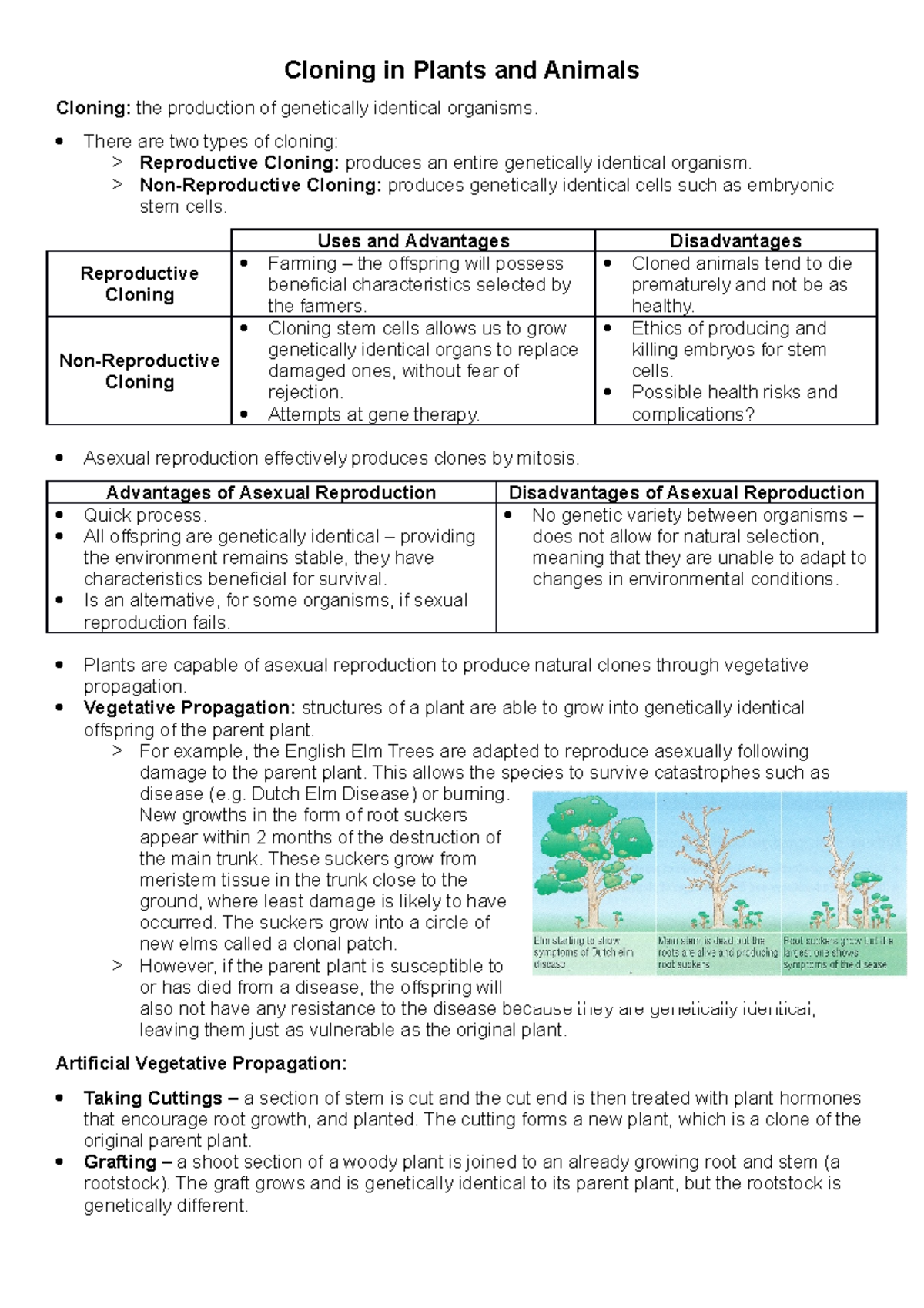 Cloning in Plants and Animals Notes - Cloning in Plants and Animals ...