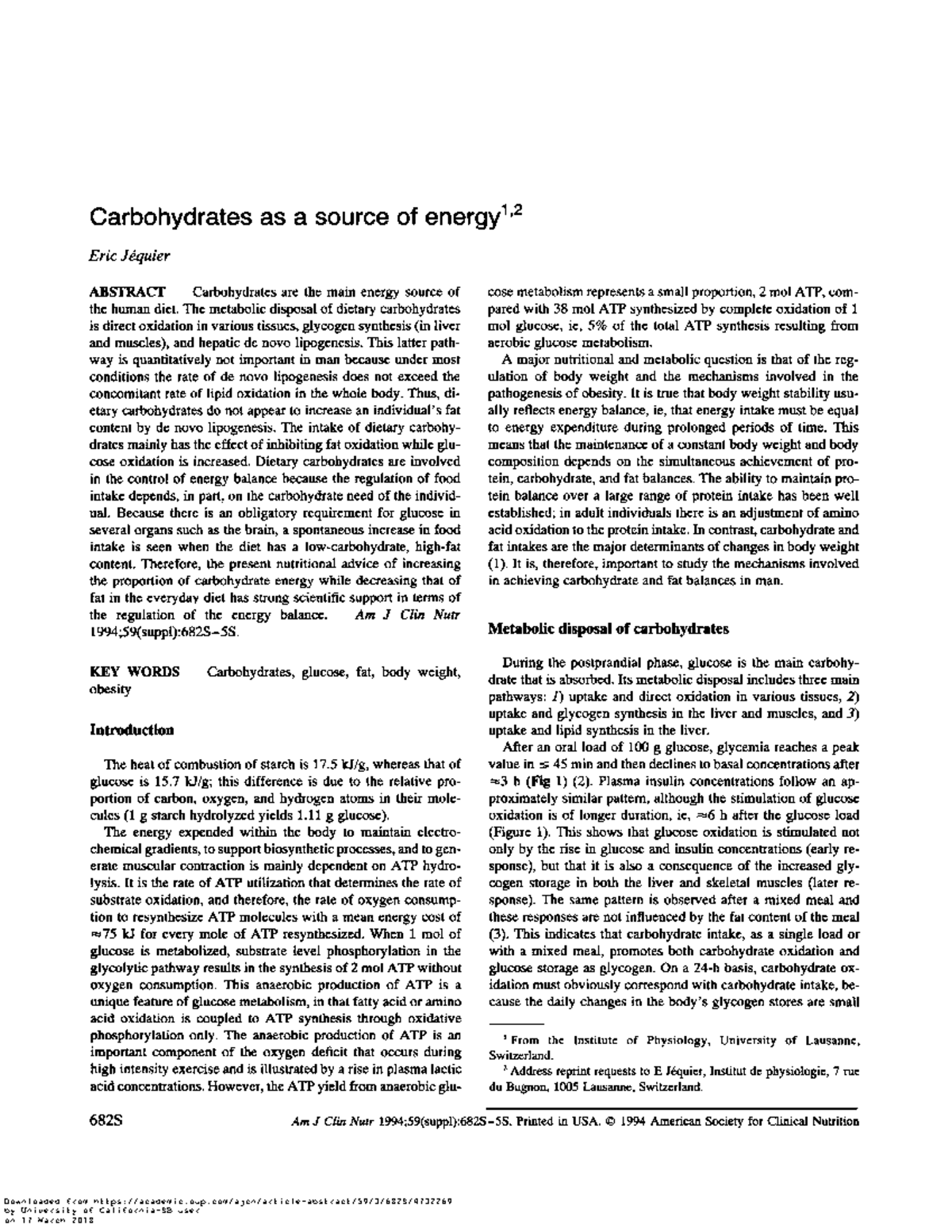Chem 17 - Lecture Notes 5 - 682S Am J Cliii Nutr 1994;59(suppl):682S-5S ...