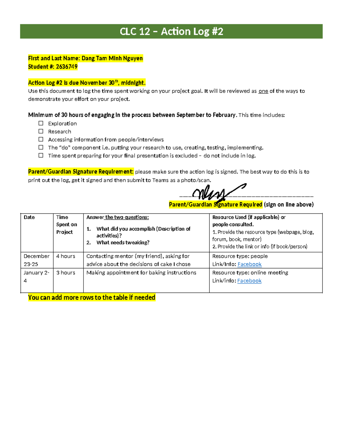 Action Log #2 - CLC 12 – Action Log First and Last Name: Dang Tam Minh ...