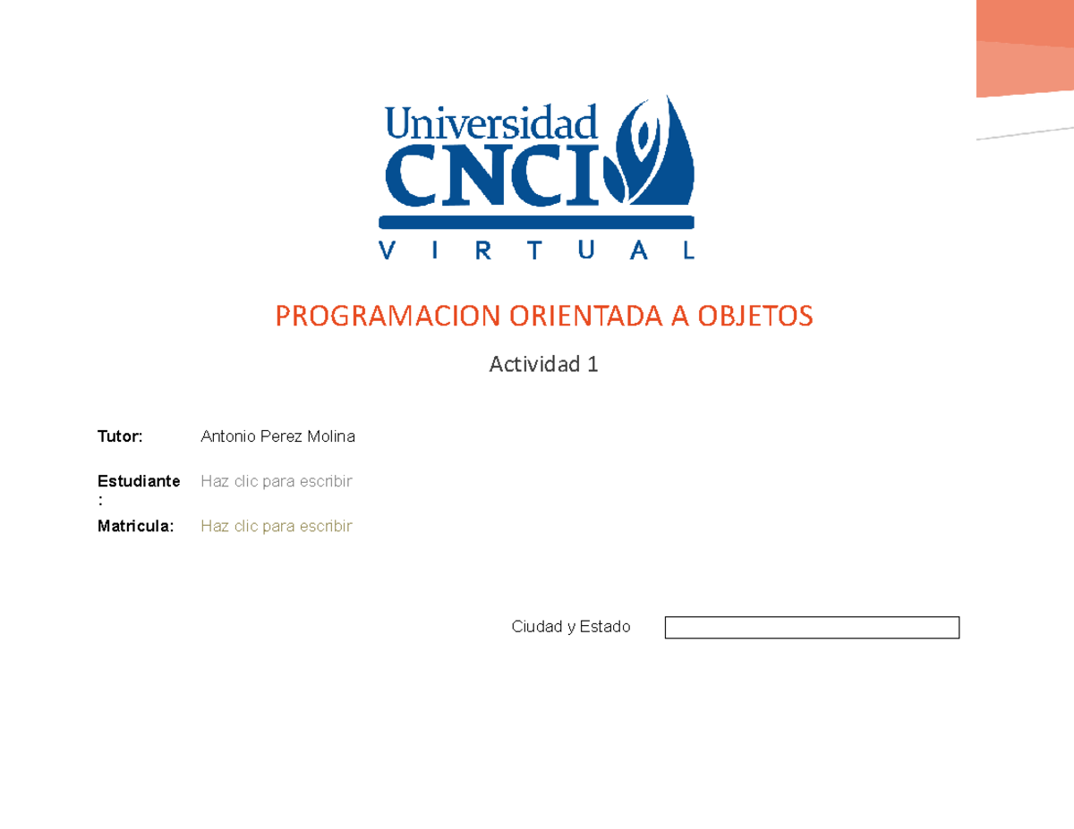 Programacion Orientada A Objetos - Programación orientada a objetos - PROGRAMACION ORIENTADA A ...