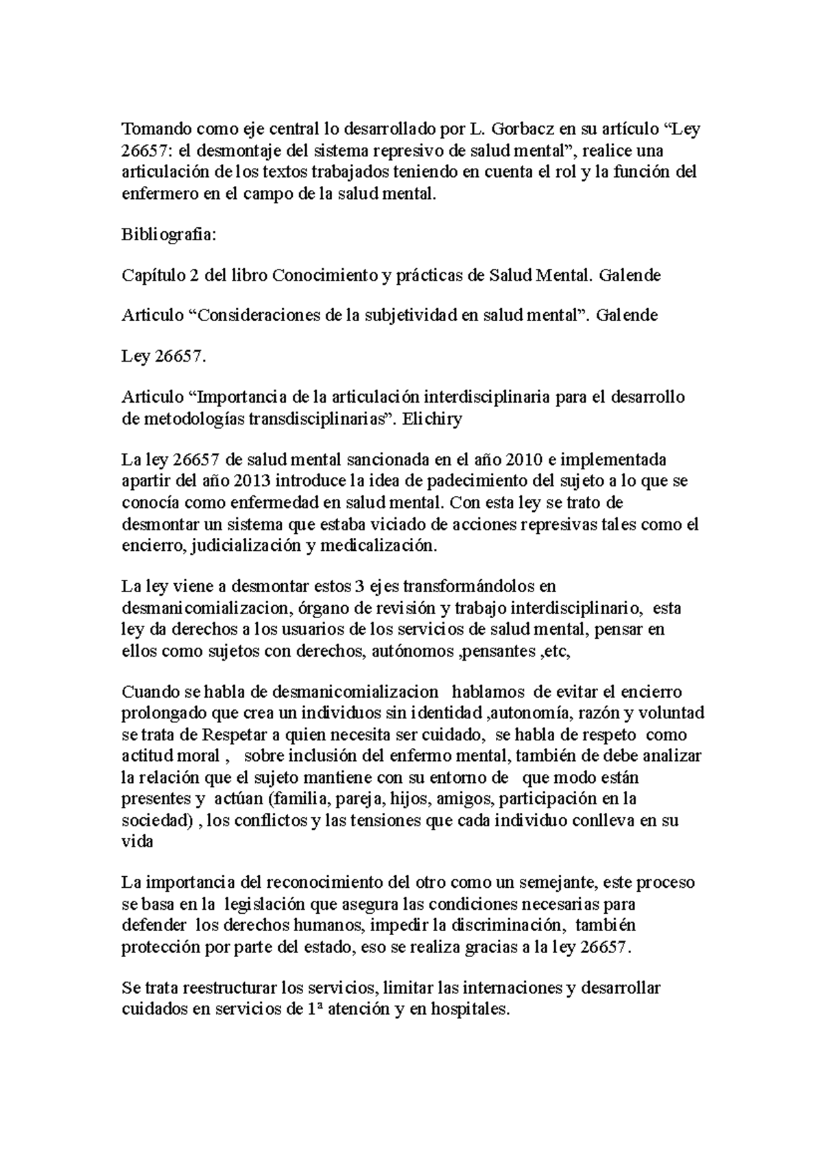 TP 1 Ciclos vitales y salud mental - Tomando como eje central lo ...