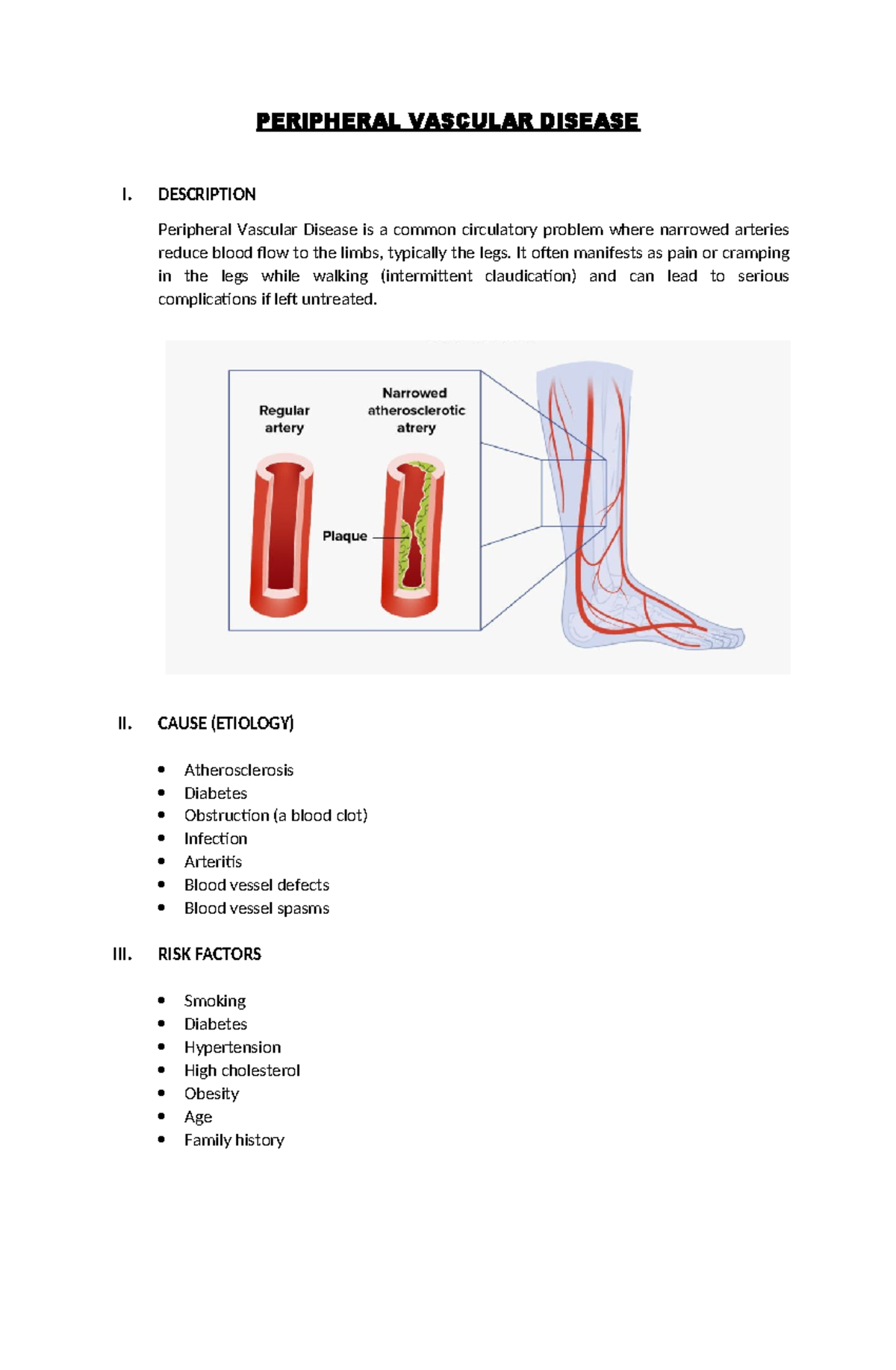 Peripheral Vascular Disease - PERIPHERAL VASCULAR DISEASE I ...