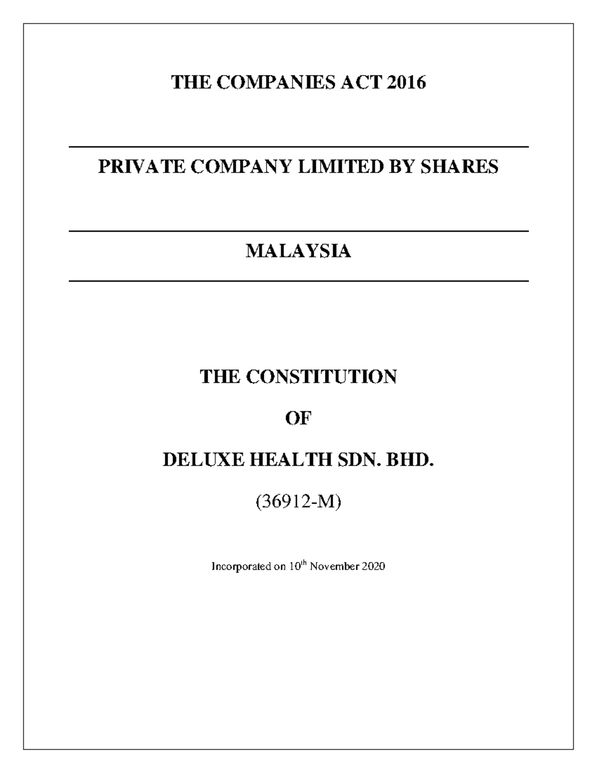 Company Constitution - jojo - THE COMPANIES ACT 2016 PRIVATE COMPANY ...