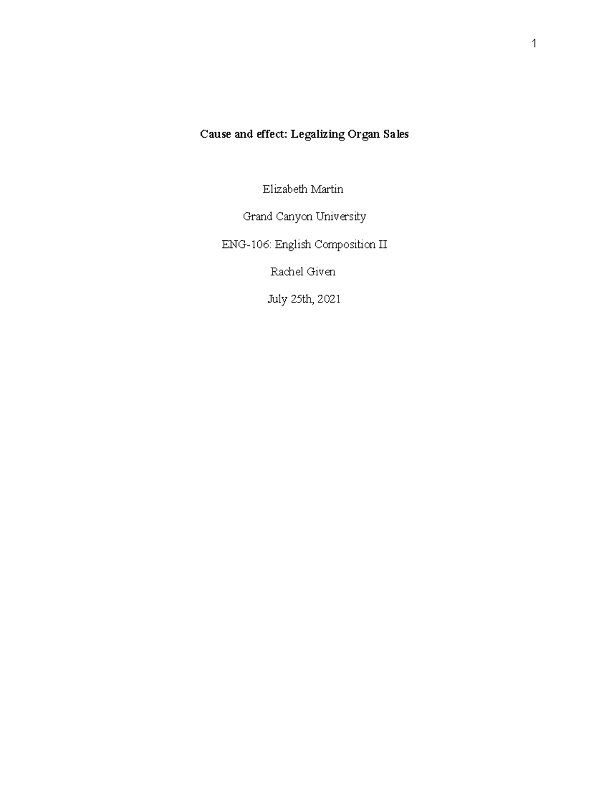 Cause and effect final Draft - ENG-106 - GCU - Studocu