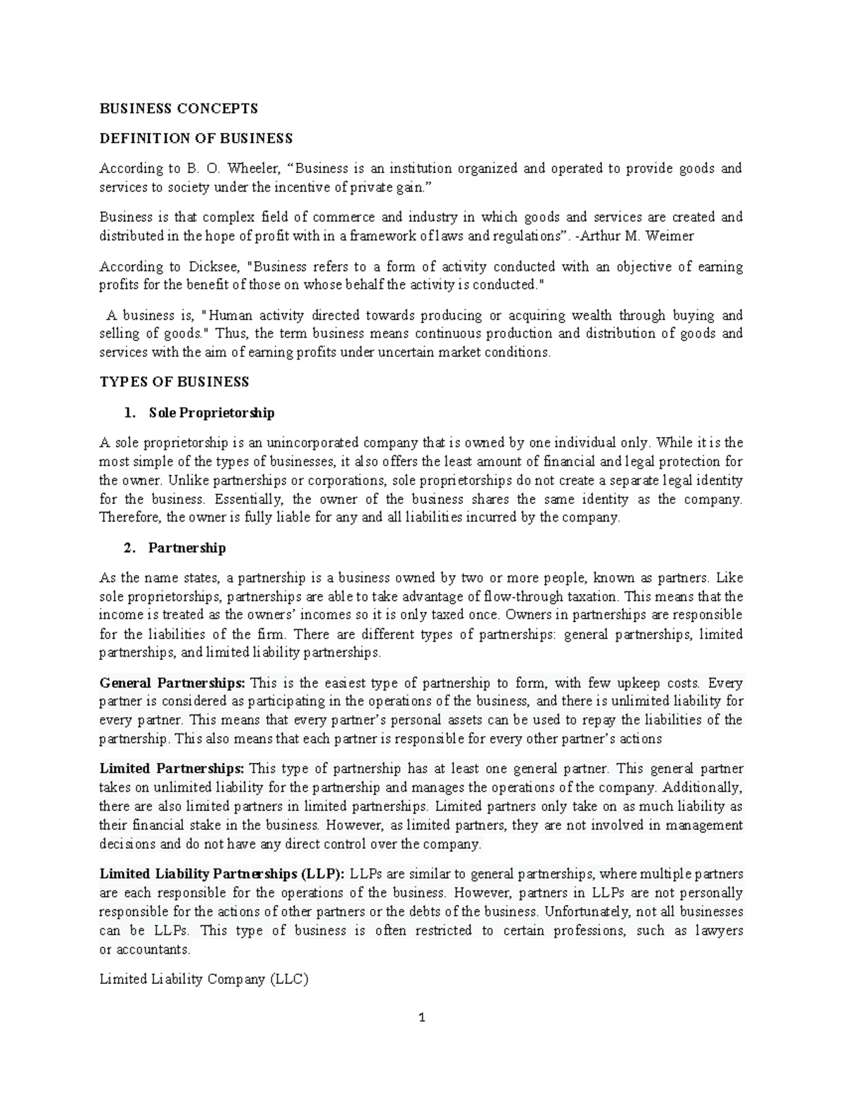 Business Concepts - Great notes I must say - BUSINESS CONCEPTS ...