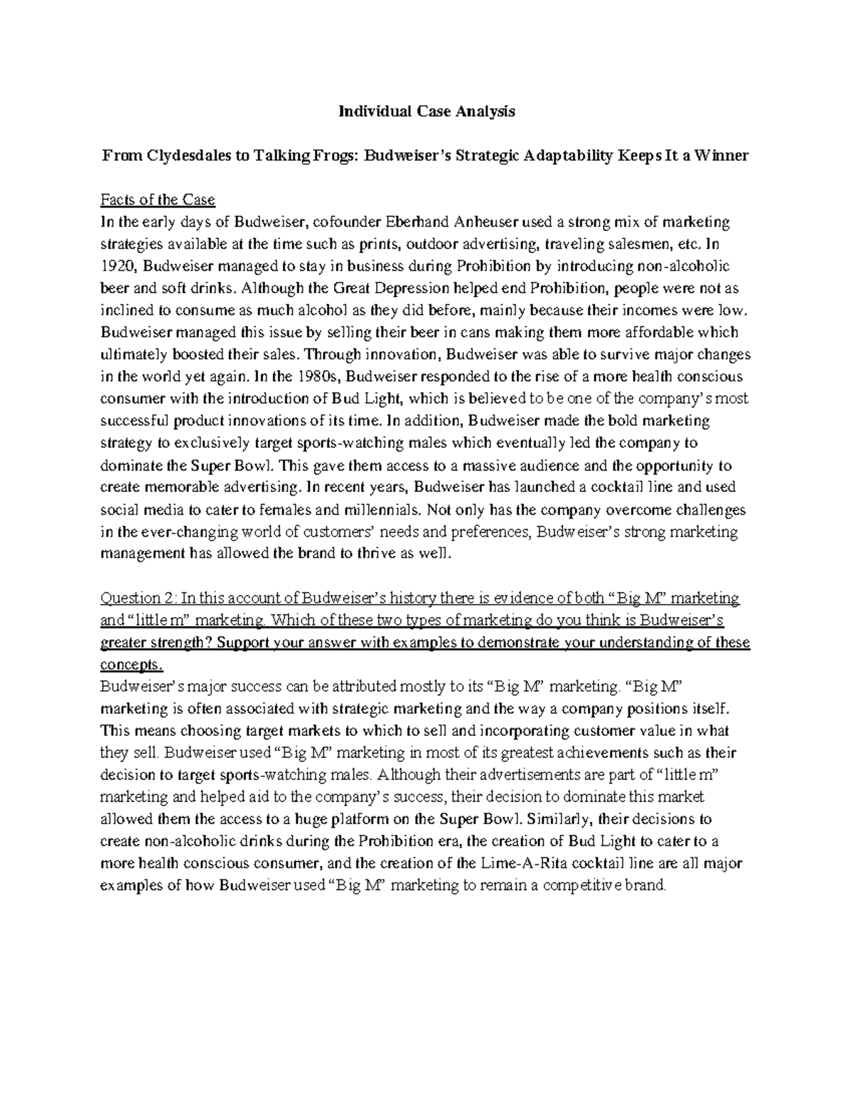 From Clydesdales to Talking Frogs- Budweiser’s Strategic Adaptability ...