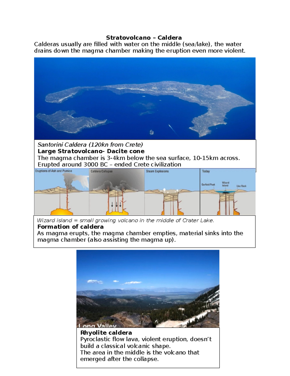 GEOS - LEC W3 part 2 - Stratovolcano – Caldera Calderas usually are ...