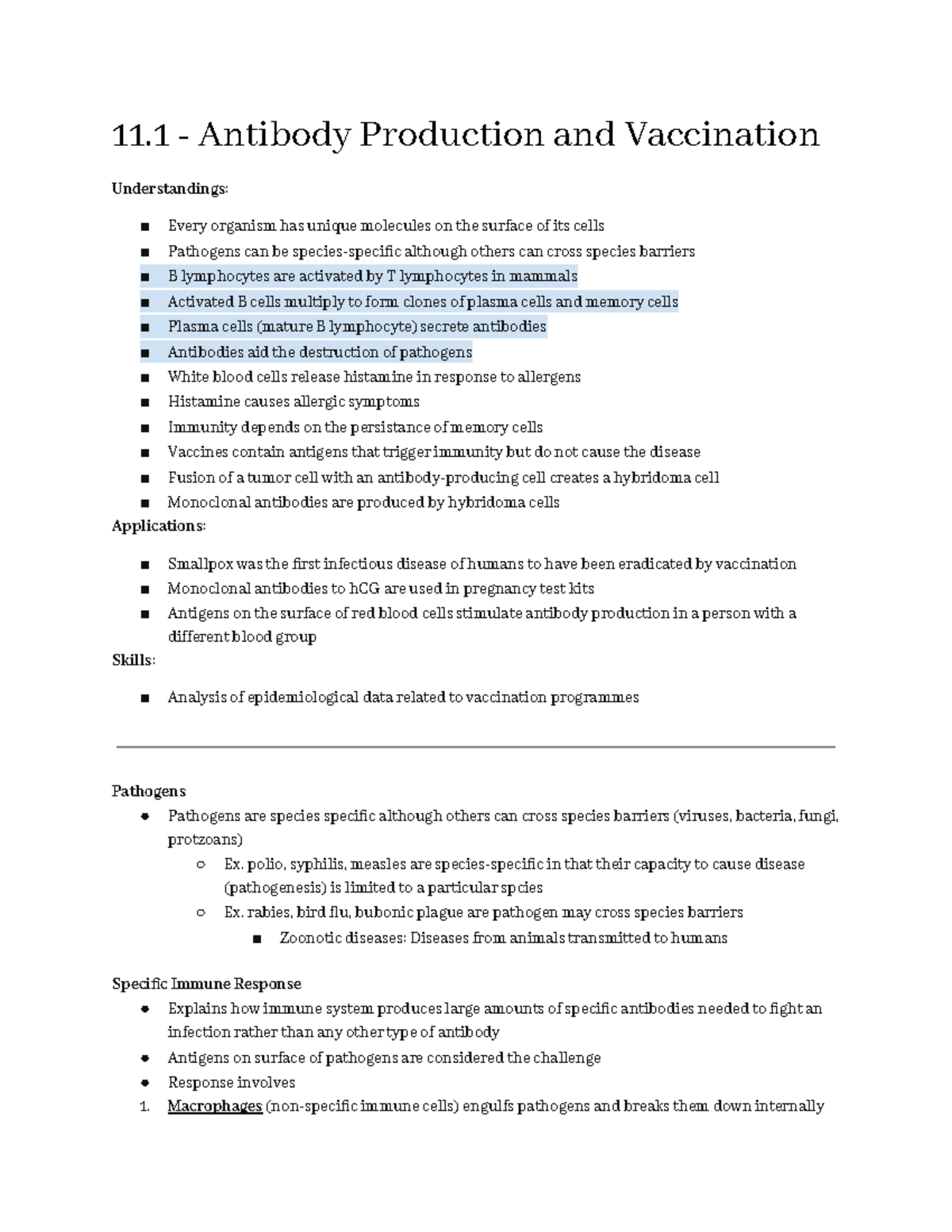Topic 11 Animal Physiology - 11 - Antibody Production and Vaccination ...