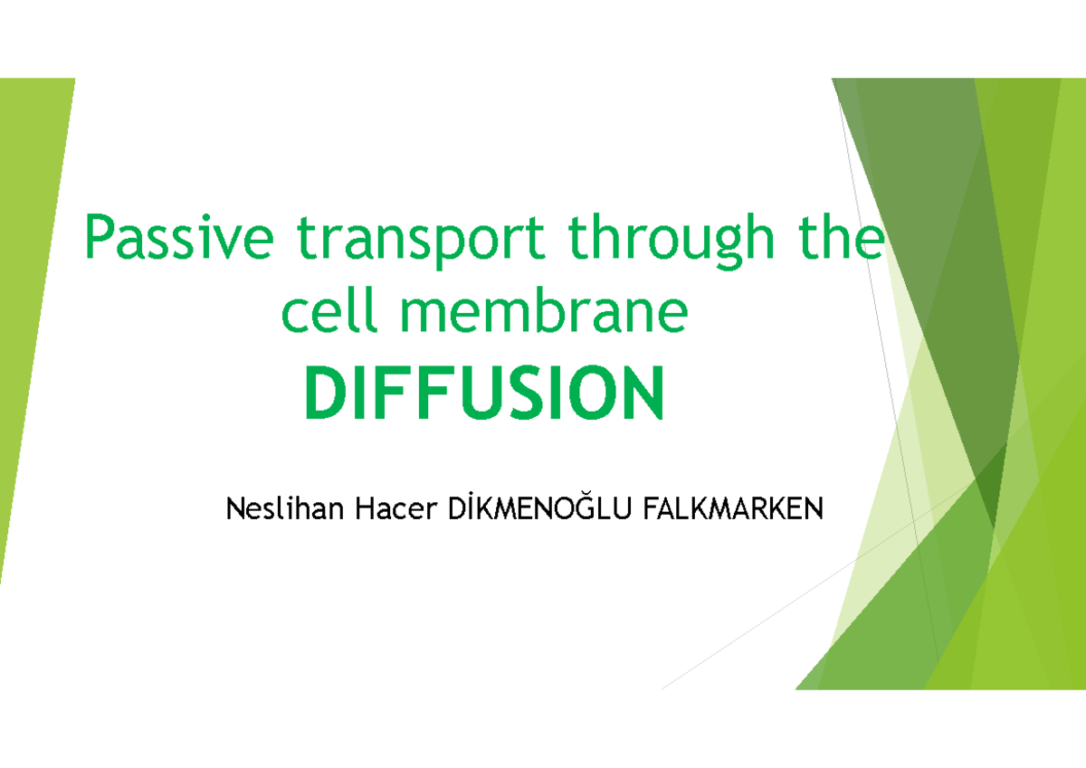 Physiology 5 - lecture notes - Passive transport through the cell ...