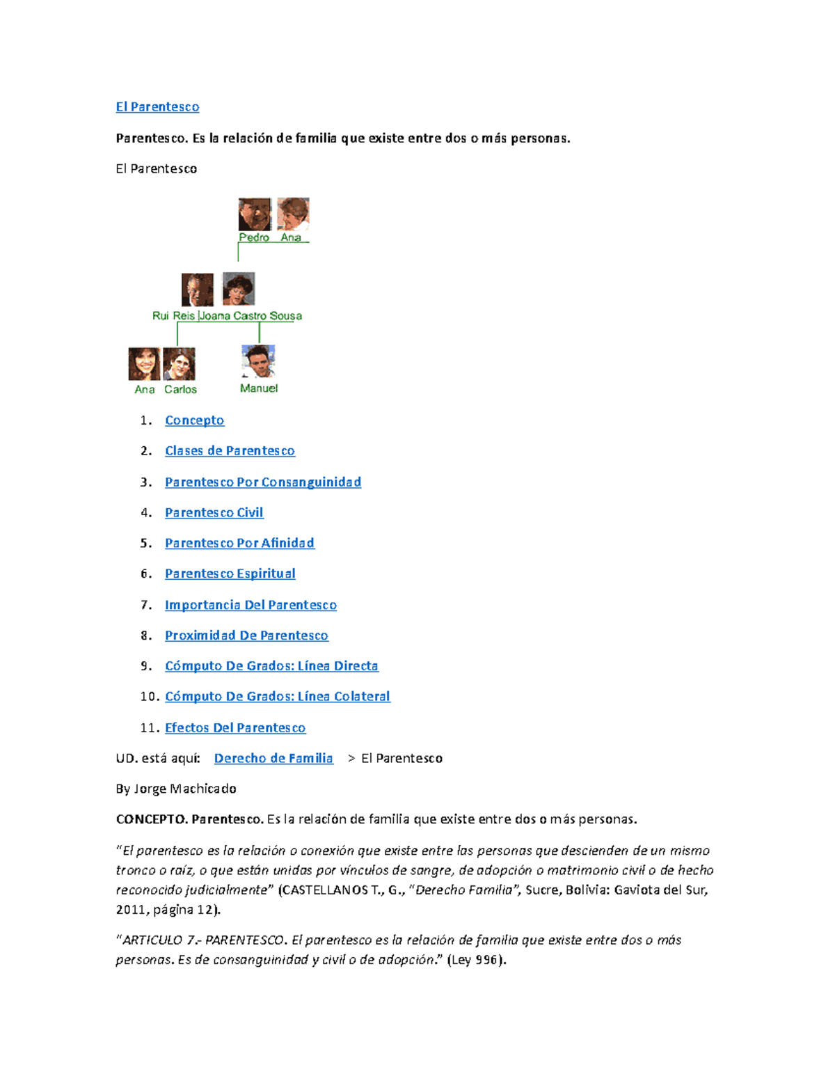 El Parentesco - El Parentesco Parentesco. Es la relación de familia que ...