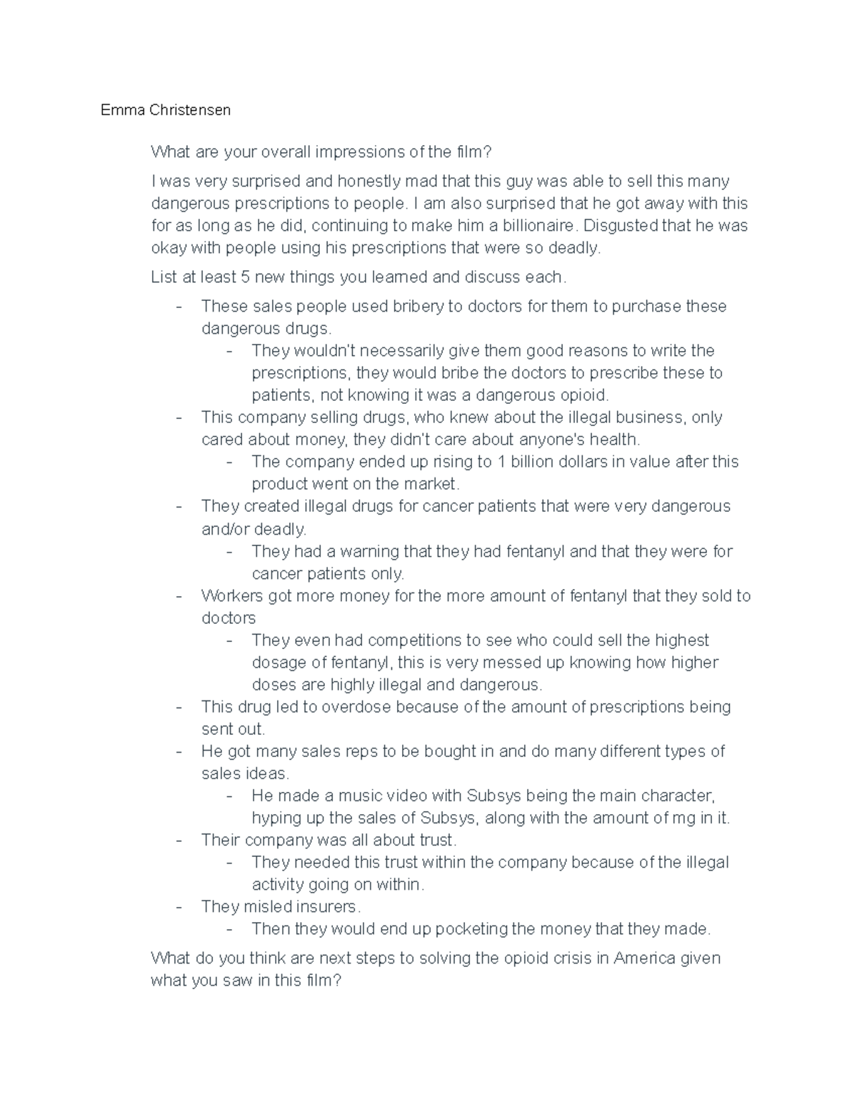 Module 10 Assignment - Google Docs - Emma Christensen What are your ...