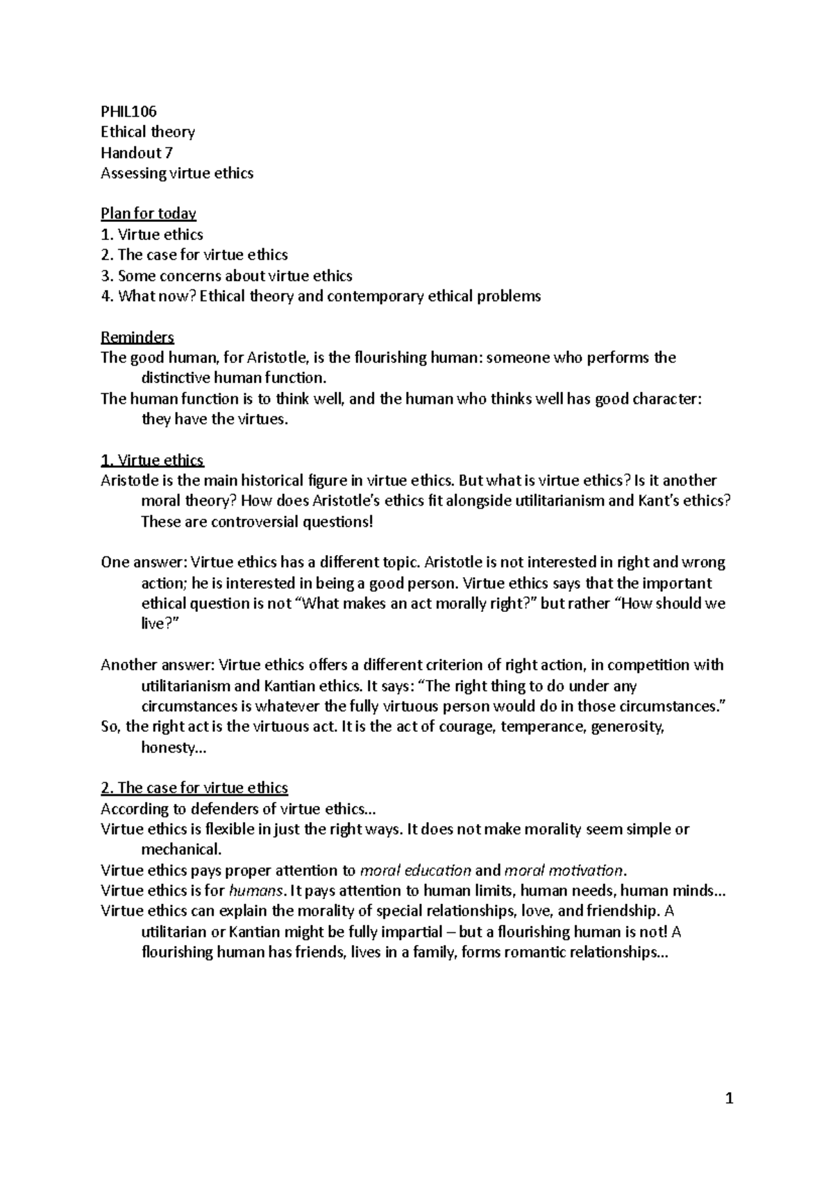 7. The virtues and virtue ethics - Contemporary Ethical Issues ...