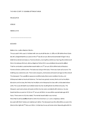 The Hierachy of the Court System in Uganda - UGANDA CHRISTIAN ...