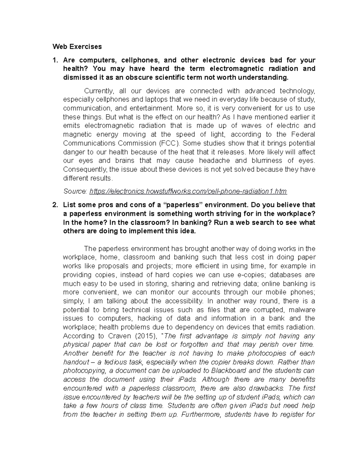 Web Exercises - Web exercise on pages 47 and 115 in comp 2 - Web ...