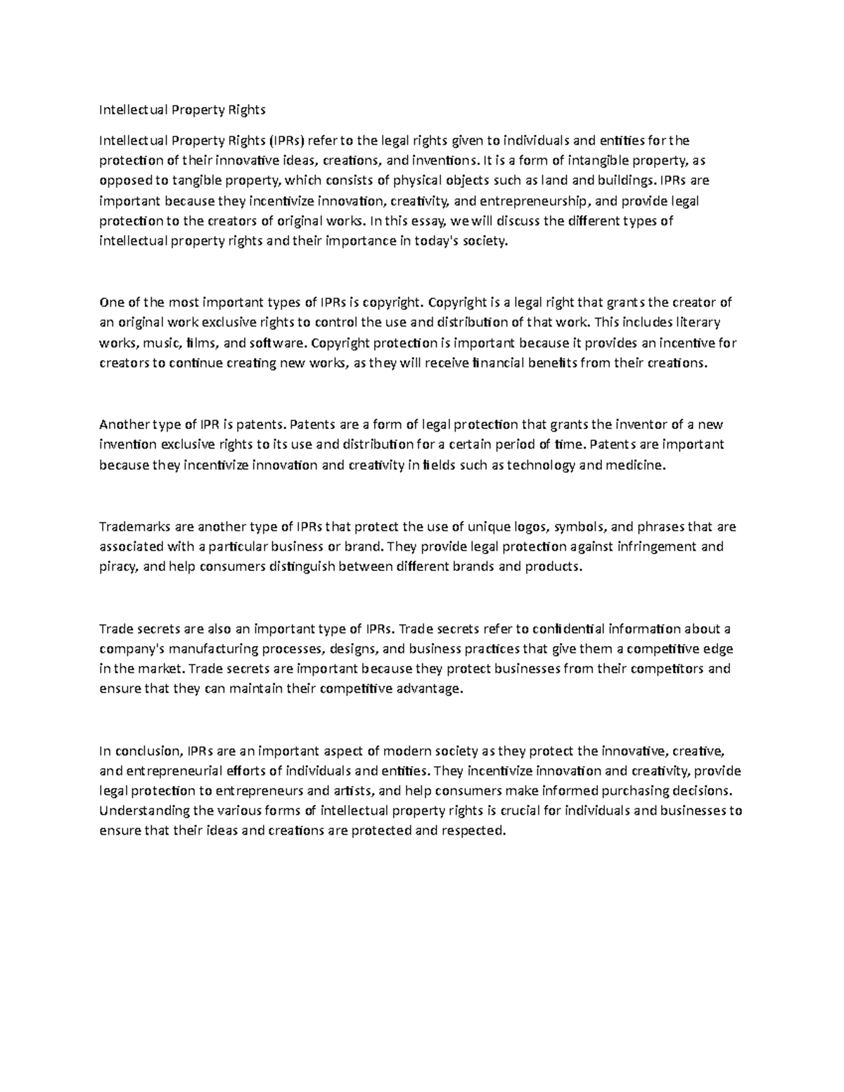 Intellectual Property Rights - Intellectual Property Rights ...