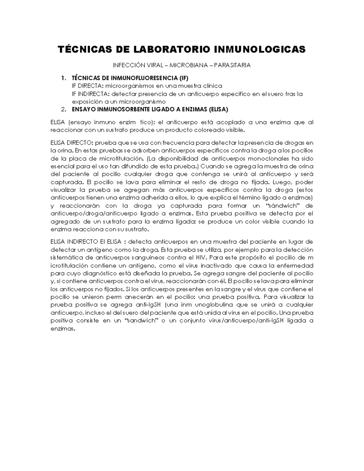 Técnicas DE Laboratorio Inmunologicas - TÉCNICAS DE LABORATORIO ...