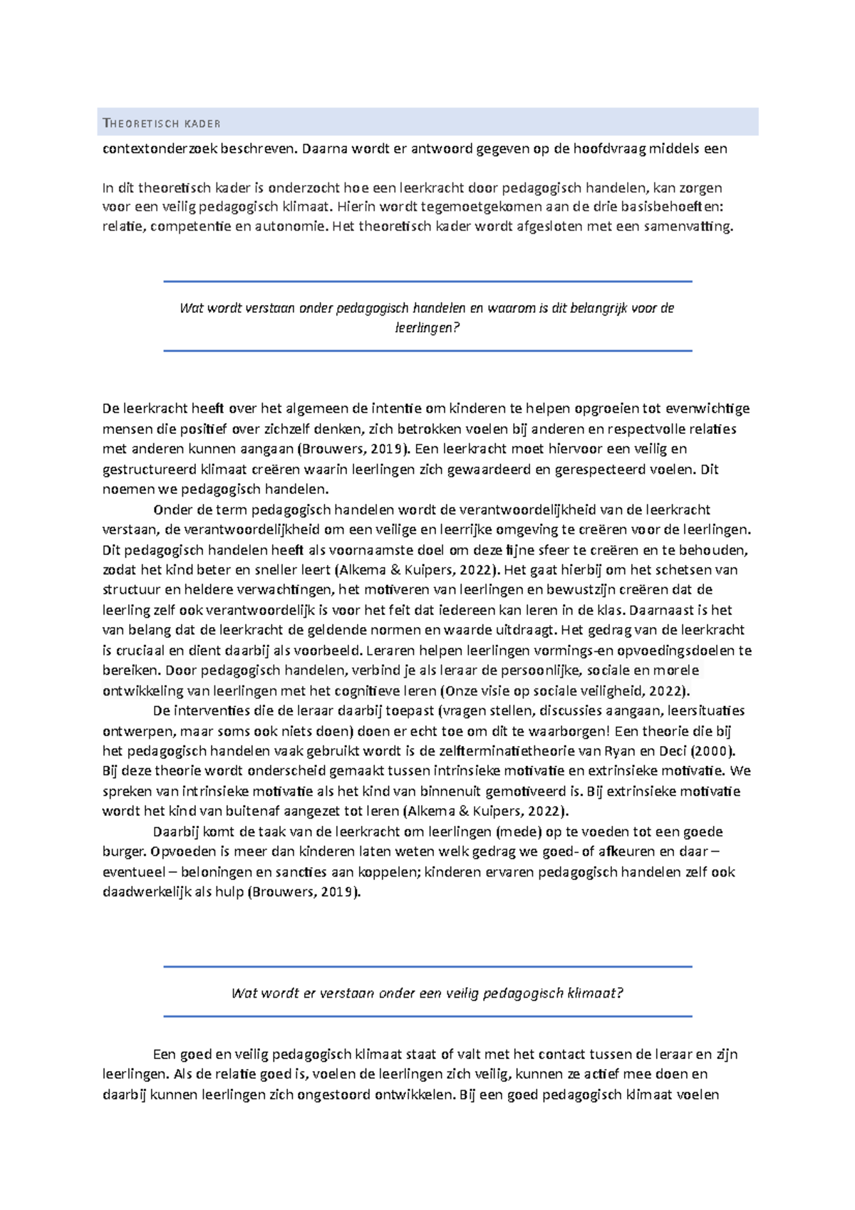 Theoretisch kader - THEORET ISCH K ADER contextonderzoek beschreven ...