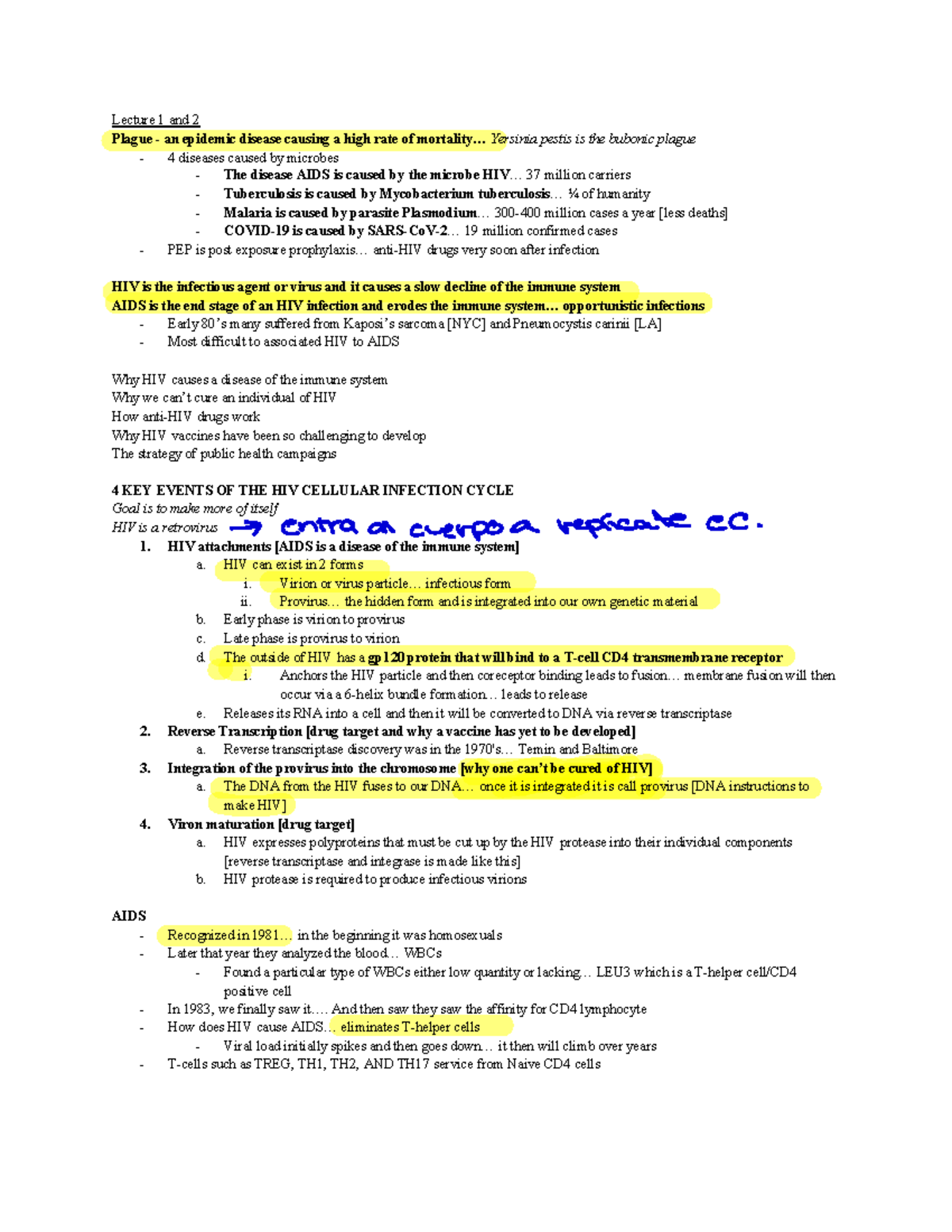 MIC 201 - midterm 1 lecture notes - Lecture 1 and 2 Plague - an ...