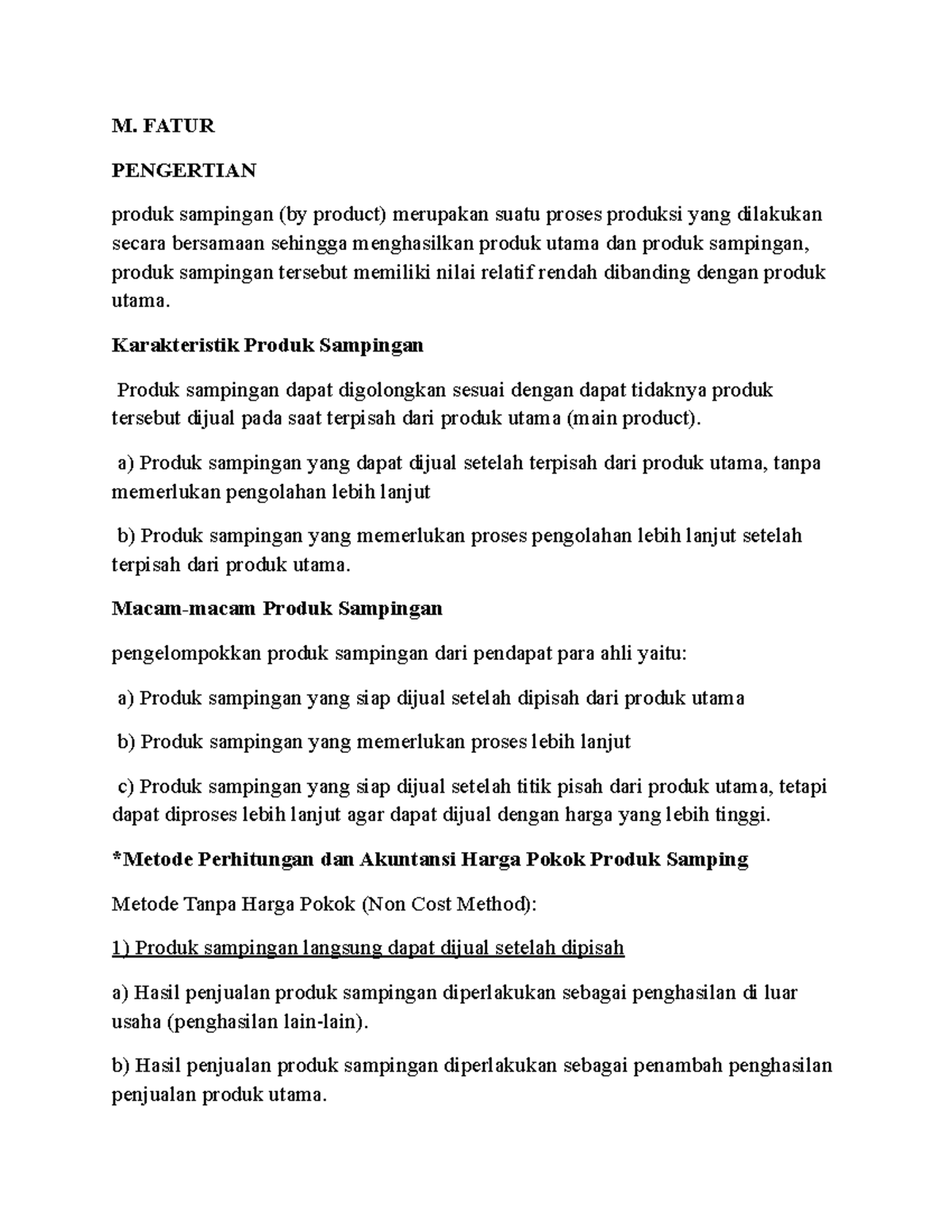 Resume Produk Sampingan - M. FATUR PENGERTIAN produk sampingan (by ...