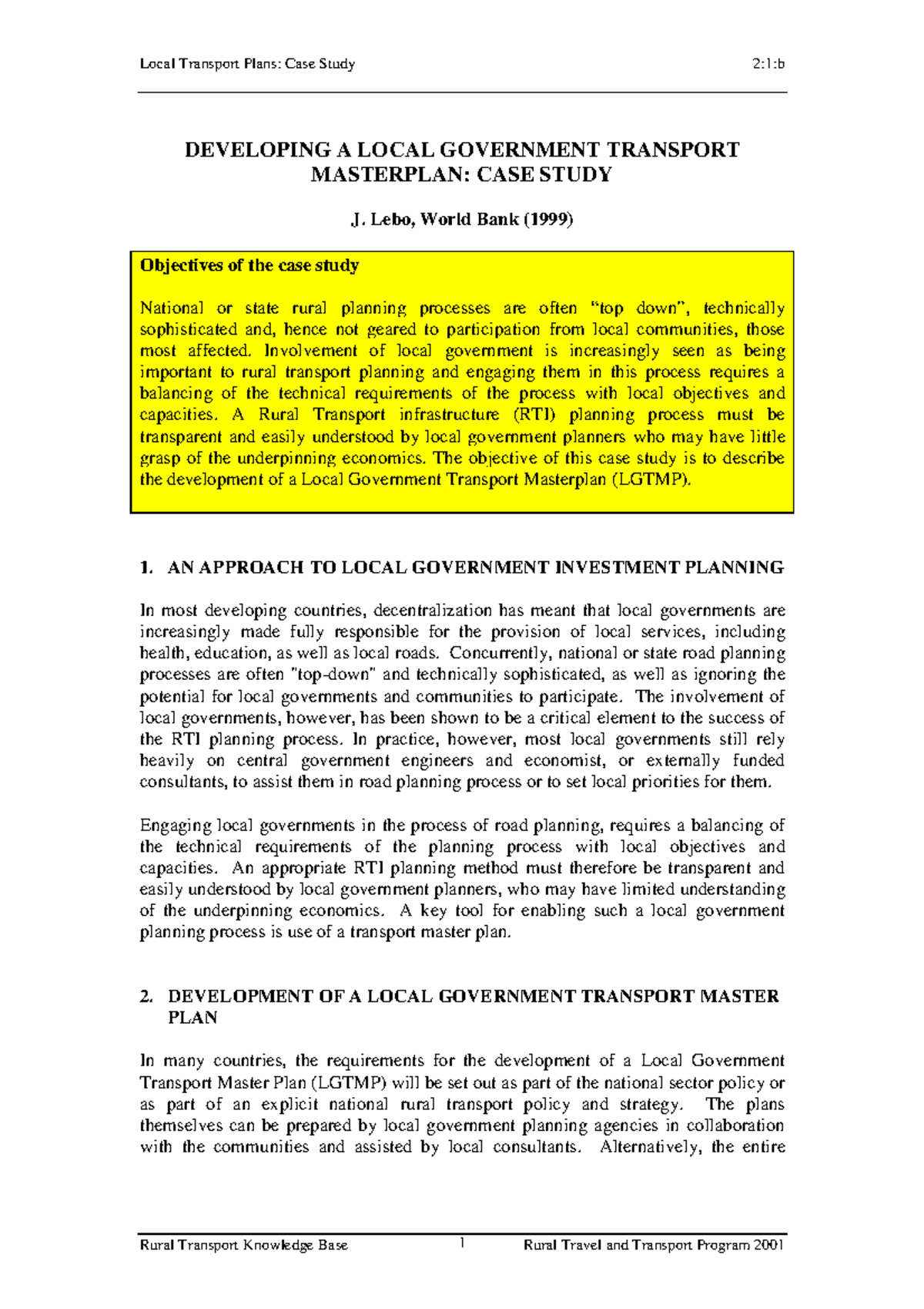 2 1b Case Study - Participatory Rural Planning Process - DEVELOPING A ...