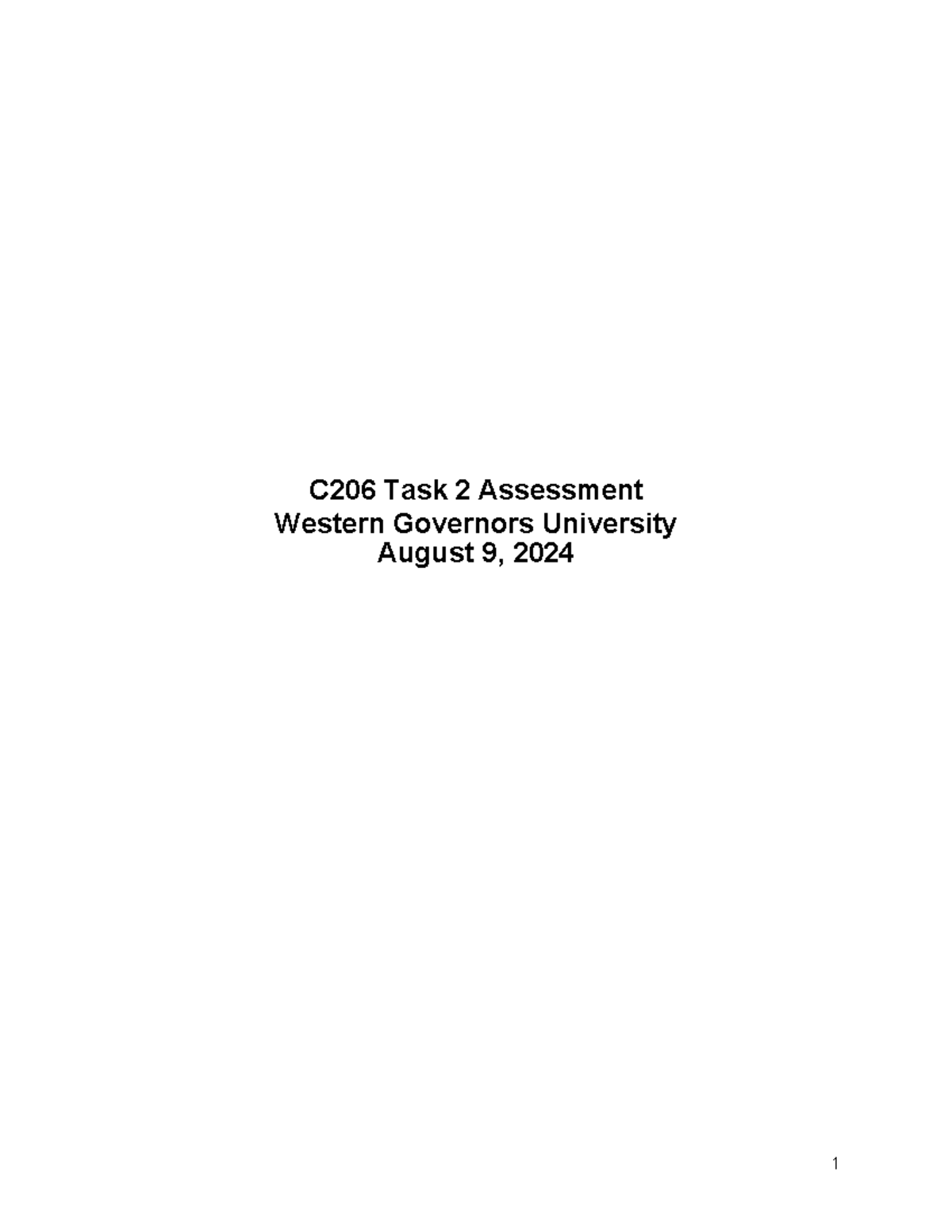 C206 Task 2 Assessment - Ethical Leadership C206 Task 2 - C206 Task 2 Assessment Western ...