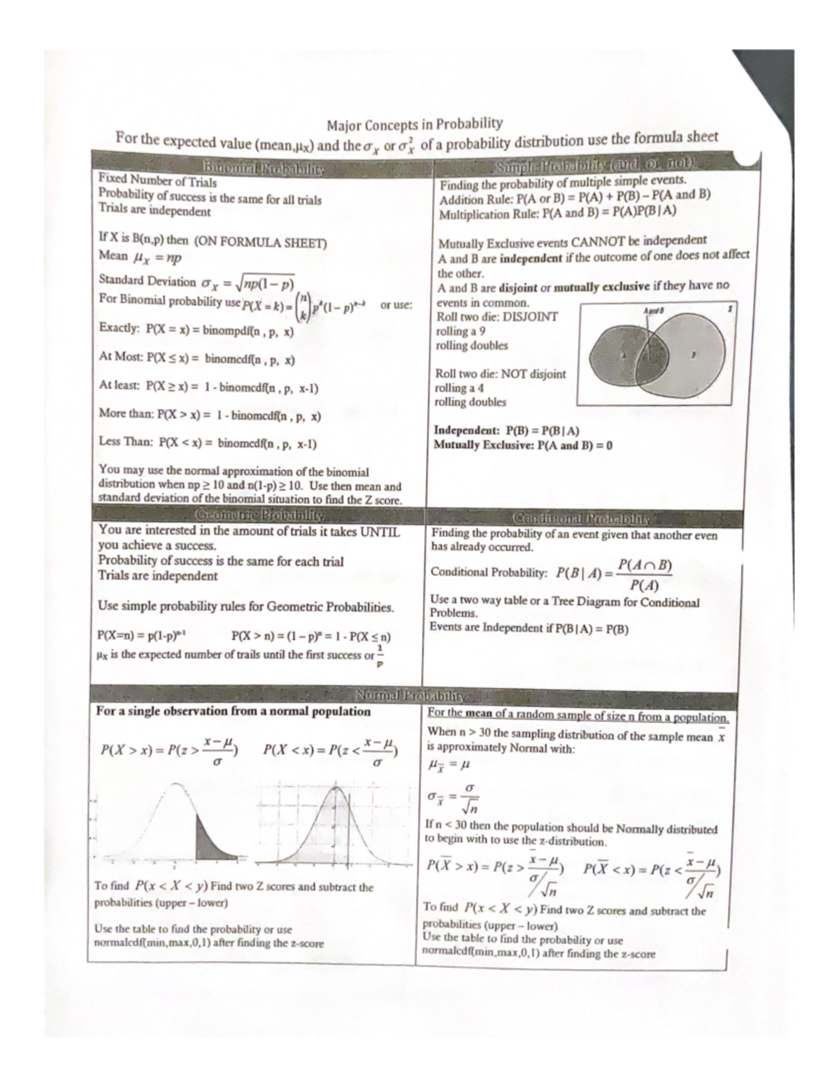 Major Concepts in Probability - Studocu