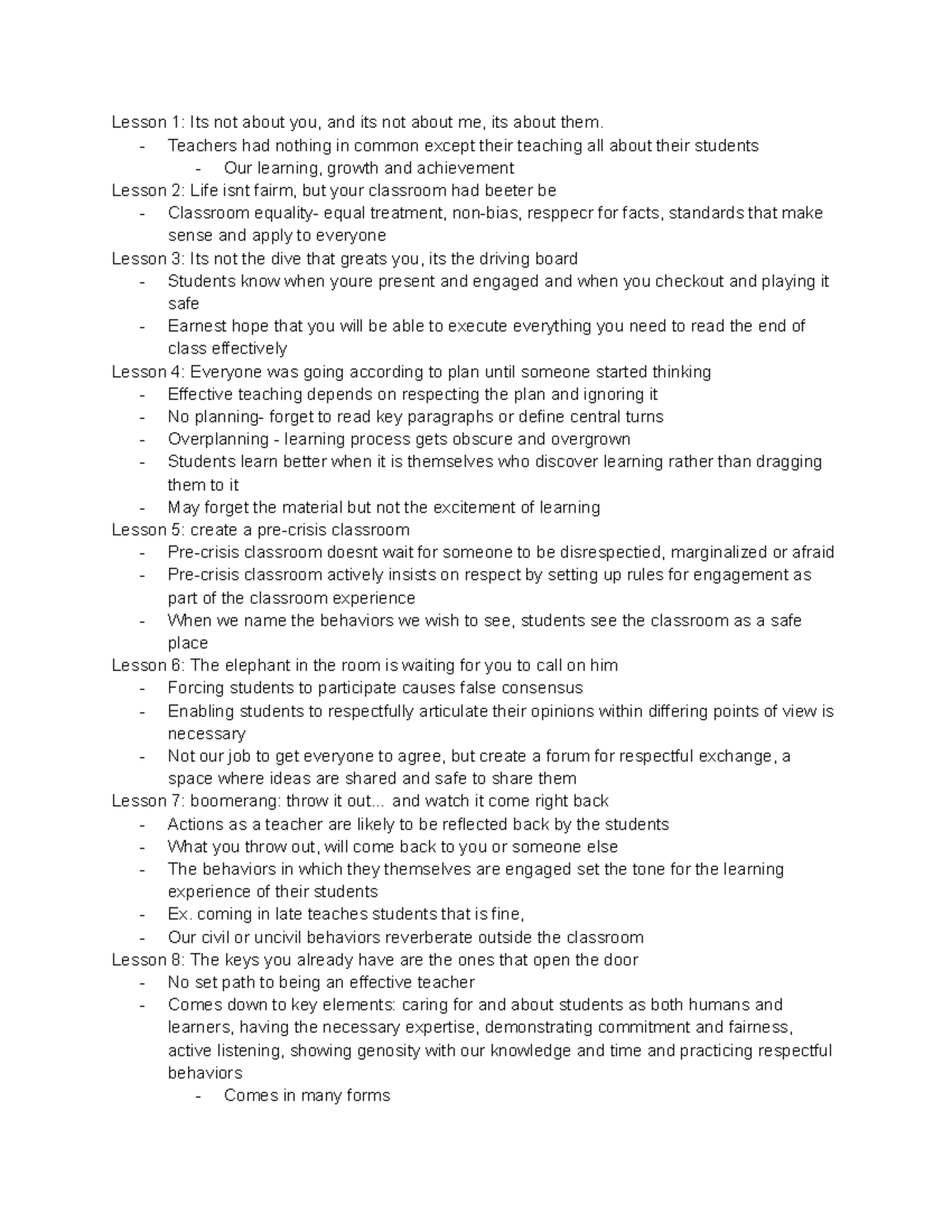 Lesson setup plan for a patient - Lesson 1: Its not about you, and its ...