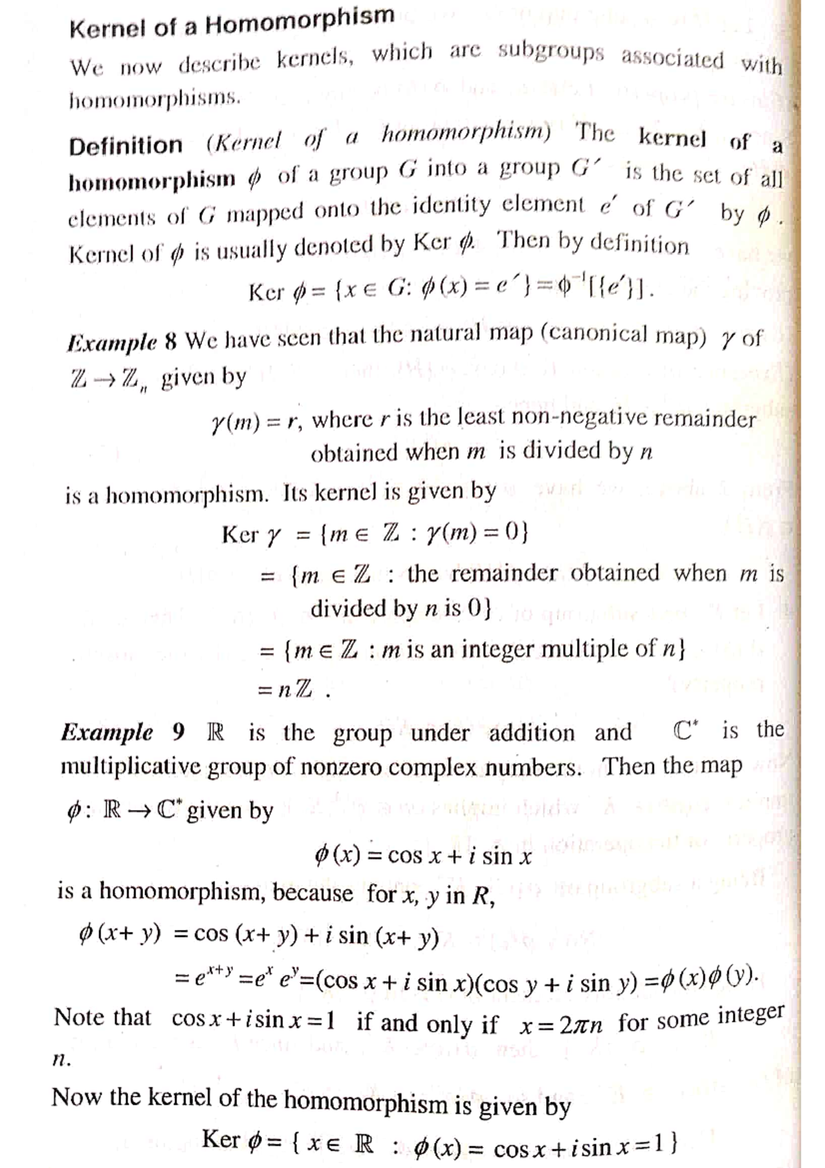 Kenal of a Homomorphism - BSC Mathematics - Studocu