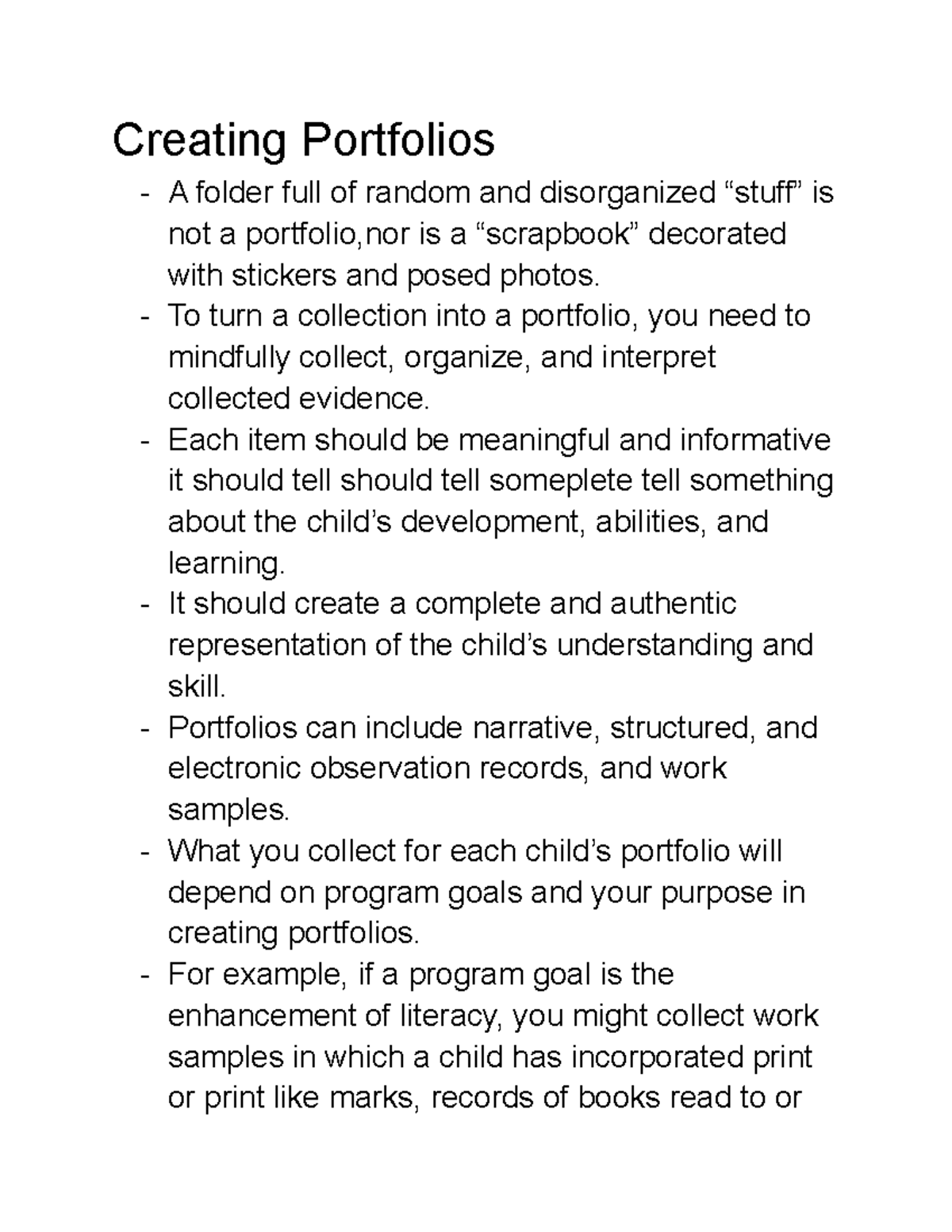 Creating Portfolios - To turn a collection into a portfolio, you need ...