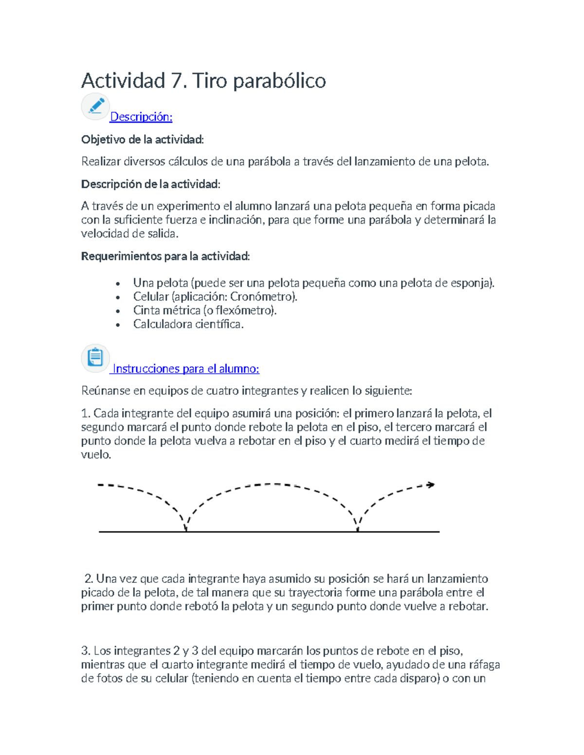 Actividad 7 - Tiro Parabólico - Actividad 7. Tiro parabólico ...