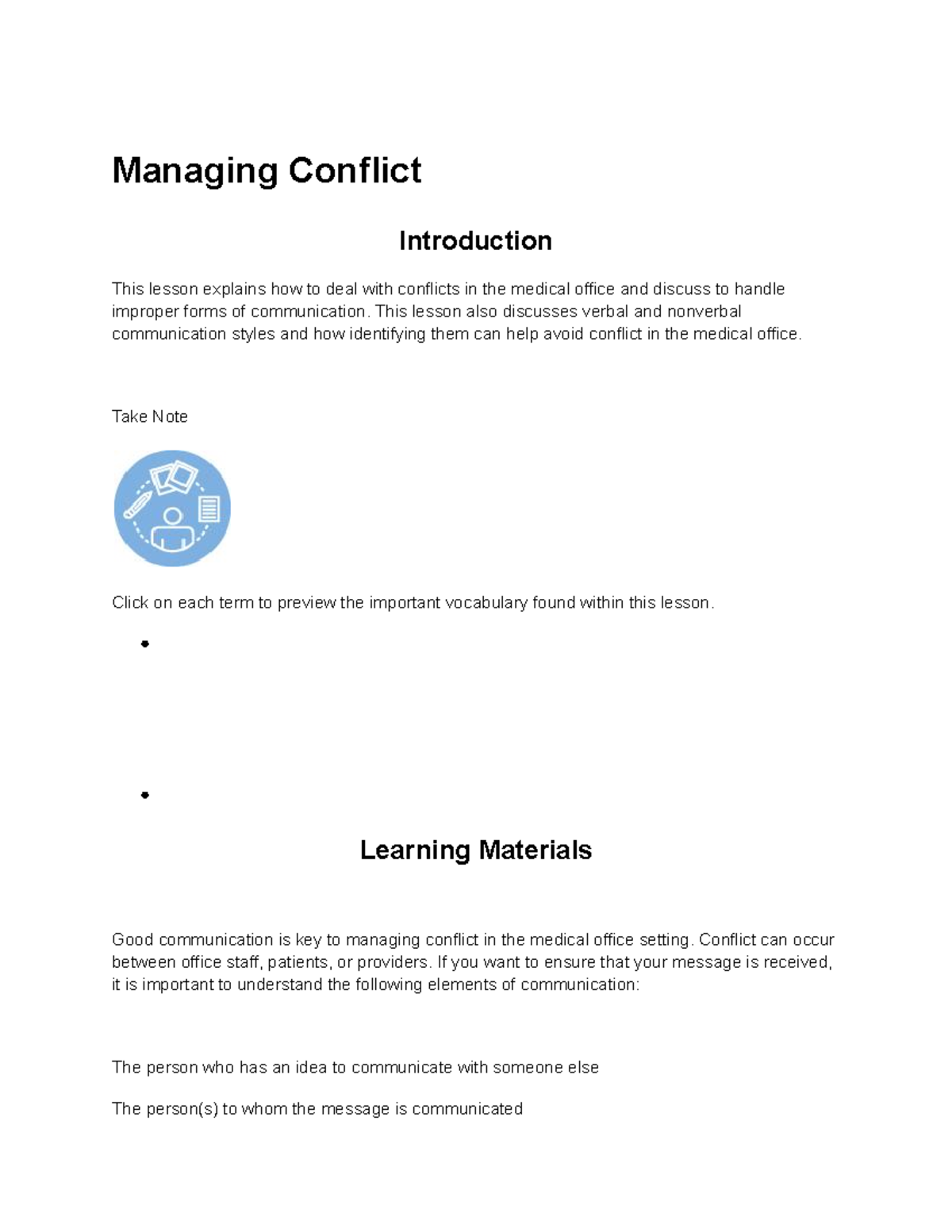 Managing Conflict - Managing Conflict Introduction This lesson explains ...