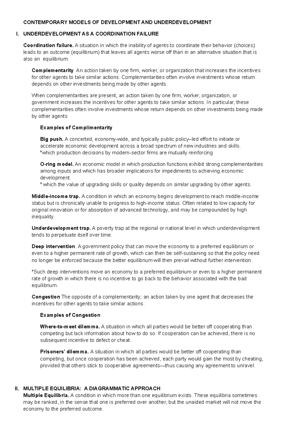 Contemporary Models OF Development AND Underdevelopment - CONTEMPORARY ...