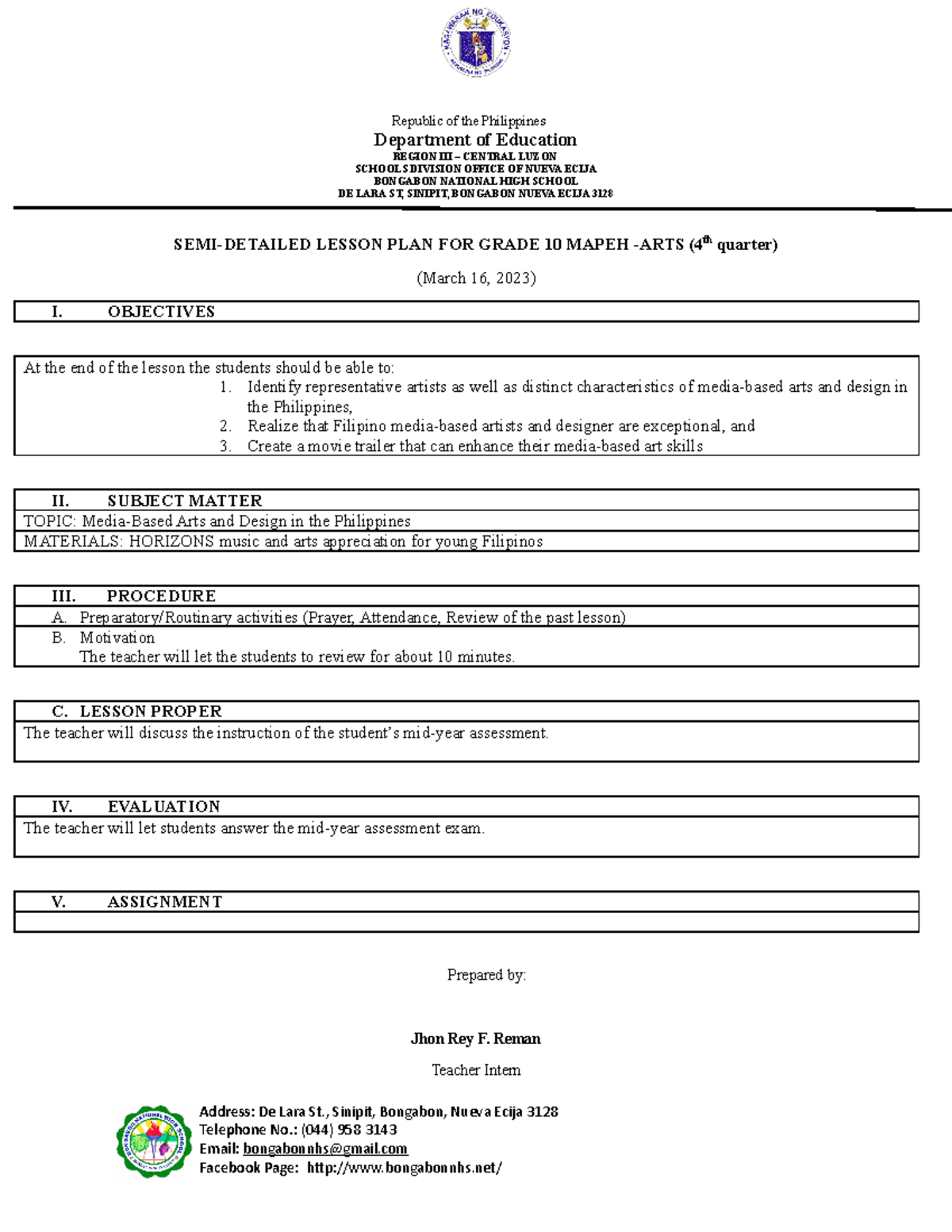 SDLP ARTS March 16, 2023 - Republic of the Philippines Department of ...