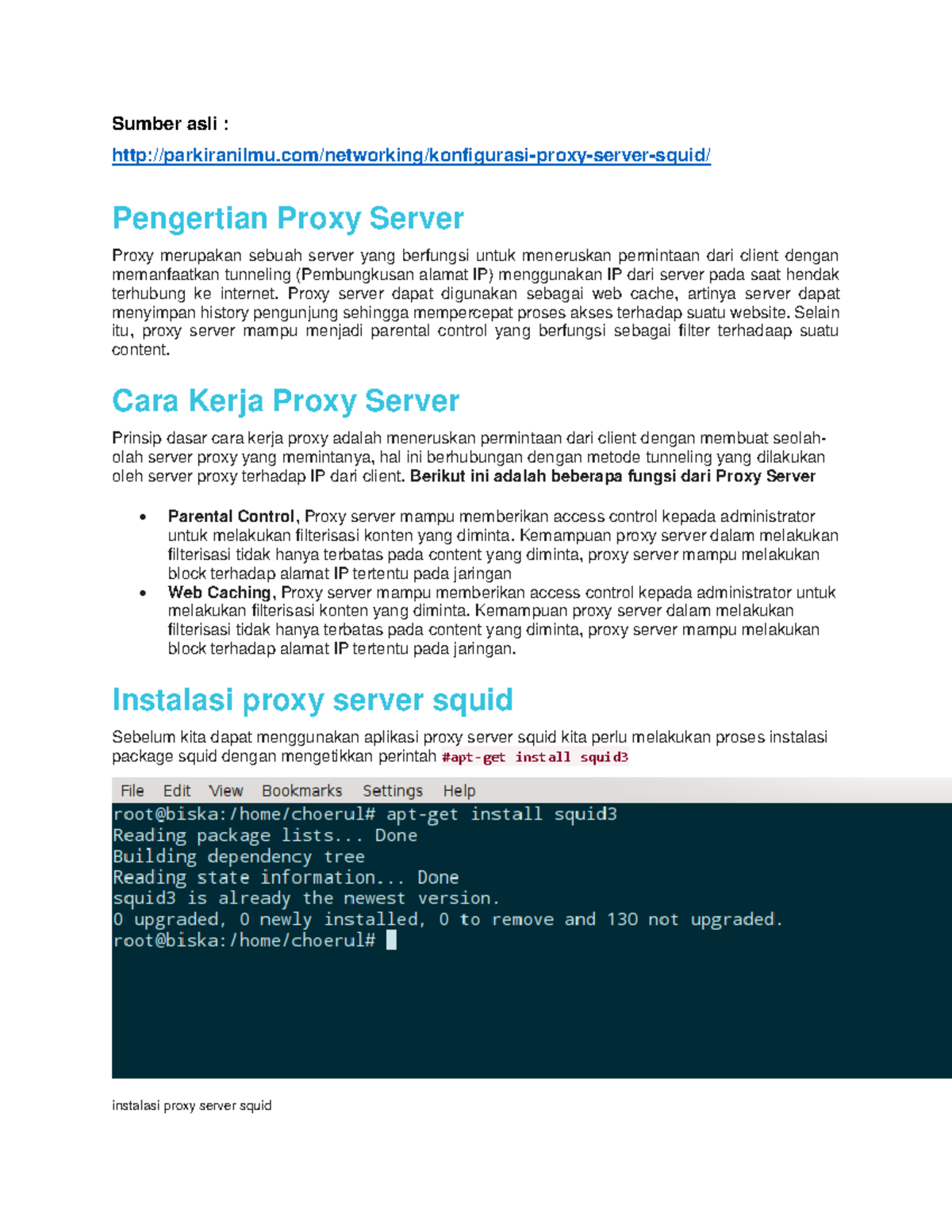 Konfigurasi Proxy Server - Sumber asli : parkiranilmu/networking/konfigurasi-proxy-server-squid ...