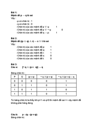 ÔN TẬP - Đáp Án - Cấu trúc dữ liệu Ôn tập Câu 1: Xác định tính đúng sai của các mệnh đề sau Tìm ...