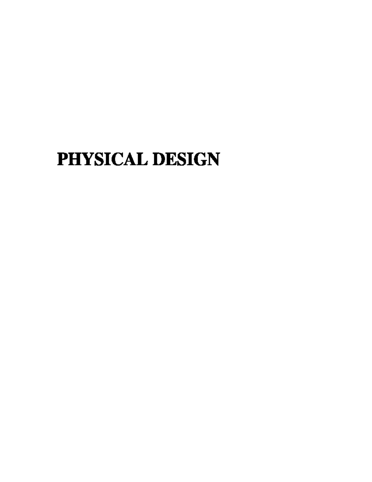 Physical Design 760 - Summaries - Studocu