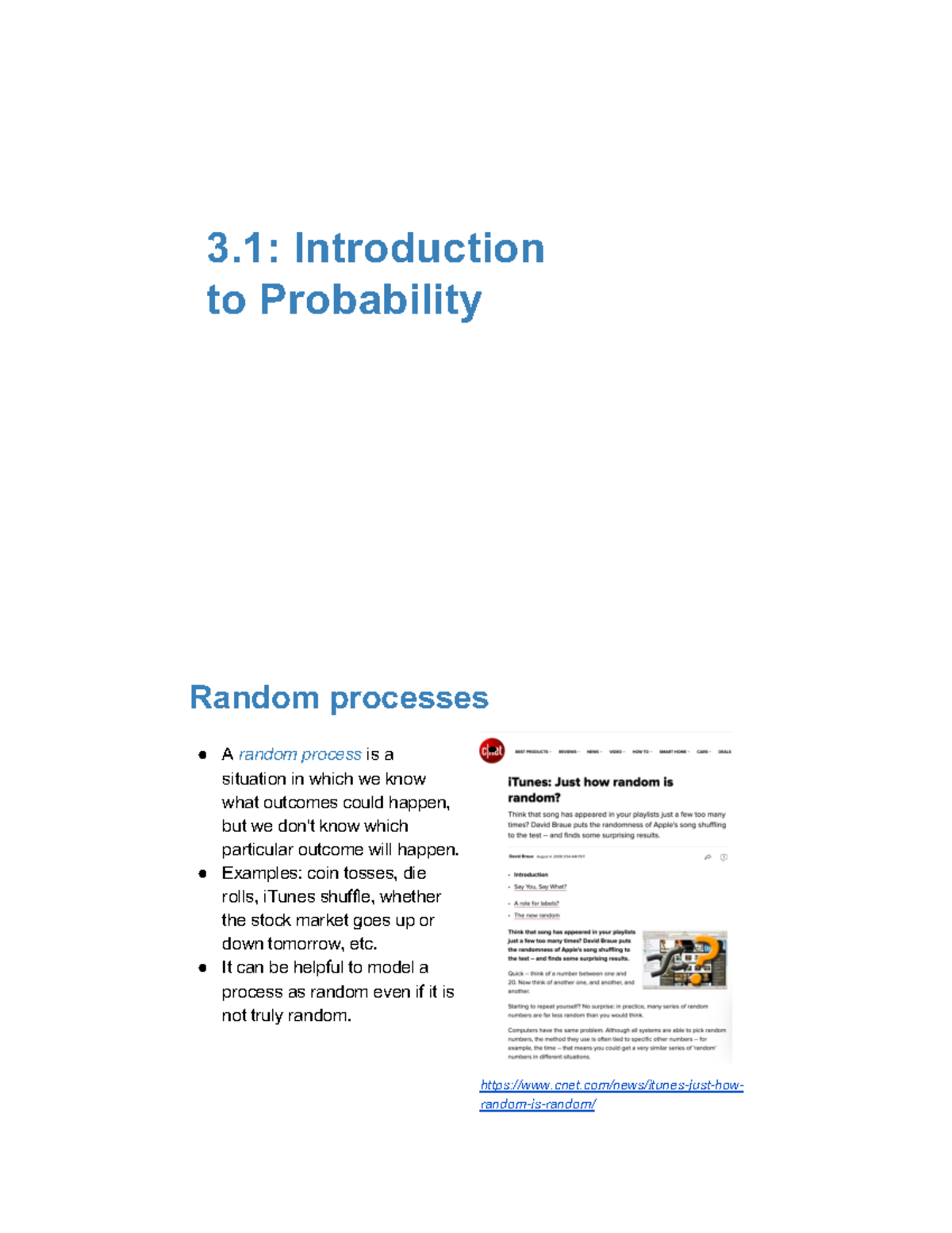 QTM Probability - 3: Introduction to Probability A random process is a ...
