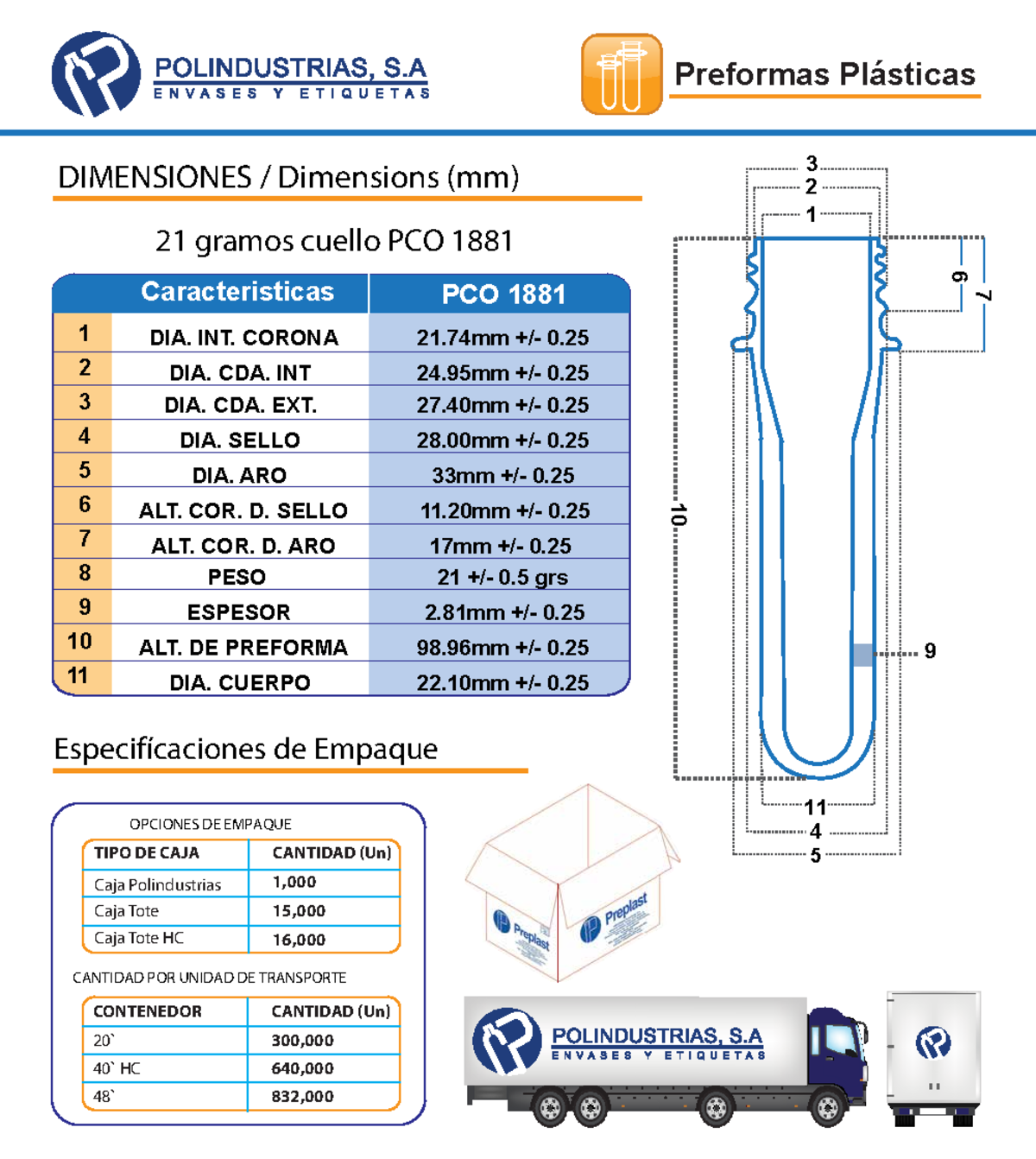 21 gramos-hoja tecnica preformas - Preformas Plásticas DIMENSIONES ...