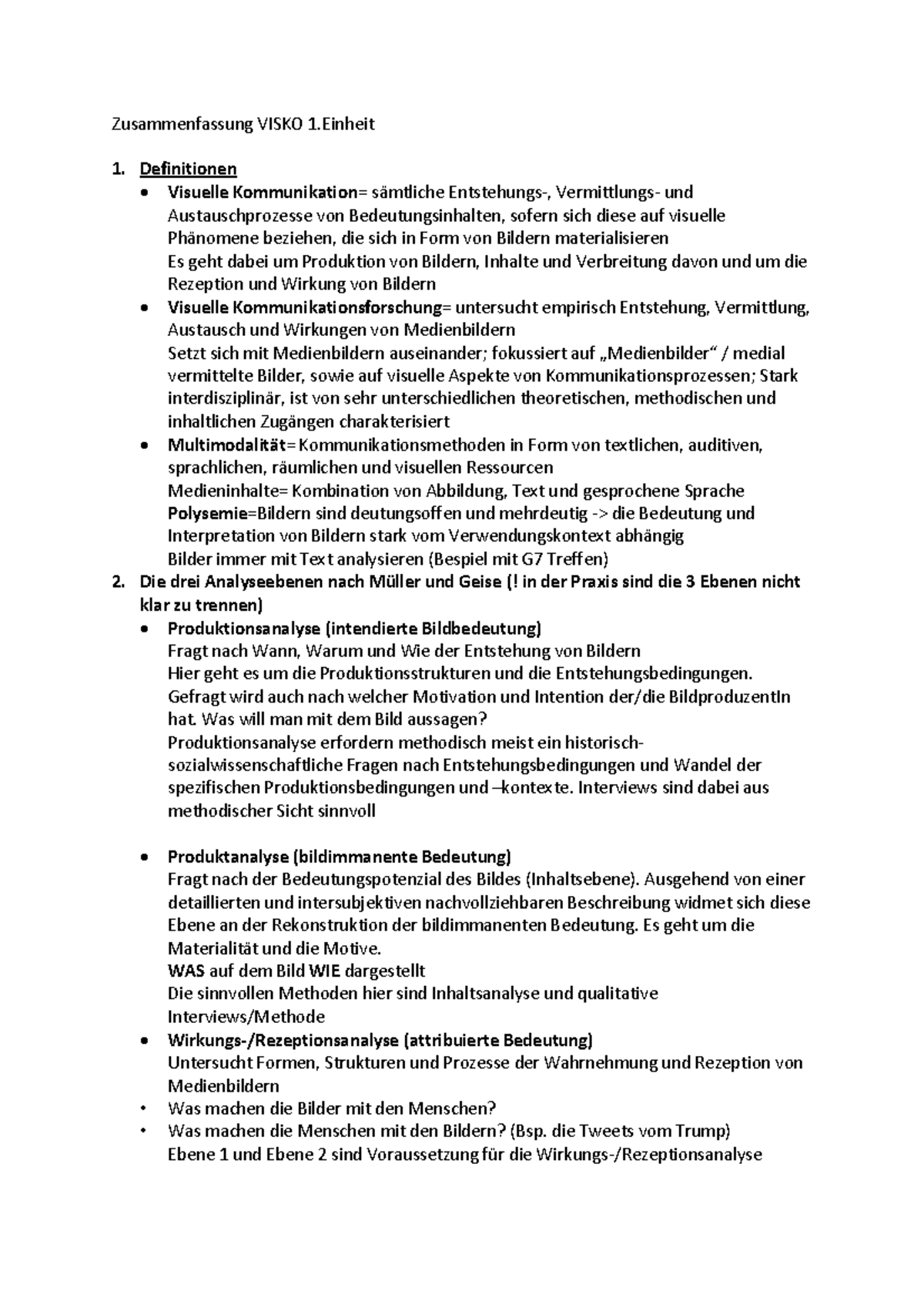 Zusammenfassung Visko SS2020 - Warning: TT: undefined function: 32 Warning: TT: undefined ...