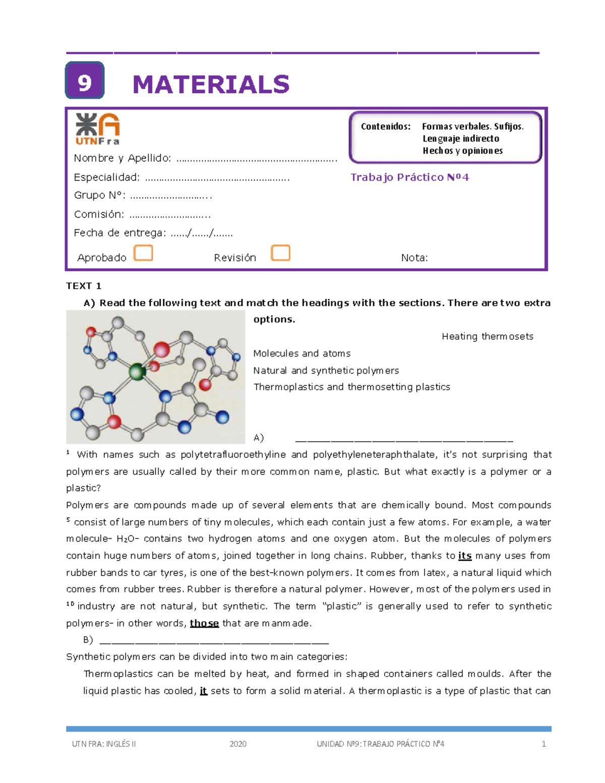 Unit 9 Materials - UTN FRA: INGLÉS II 2020 - Studocu