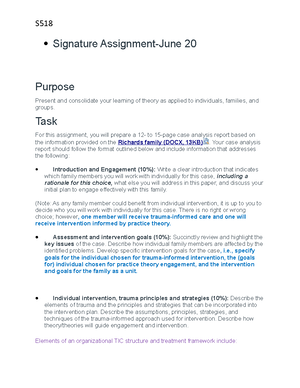 Richards Family Signature Assignment (Autosaved) - Signature Assignment: Case Analysis, The ...